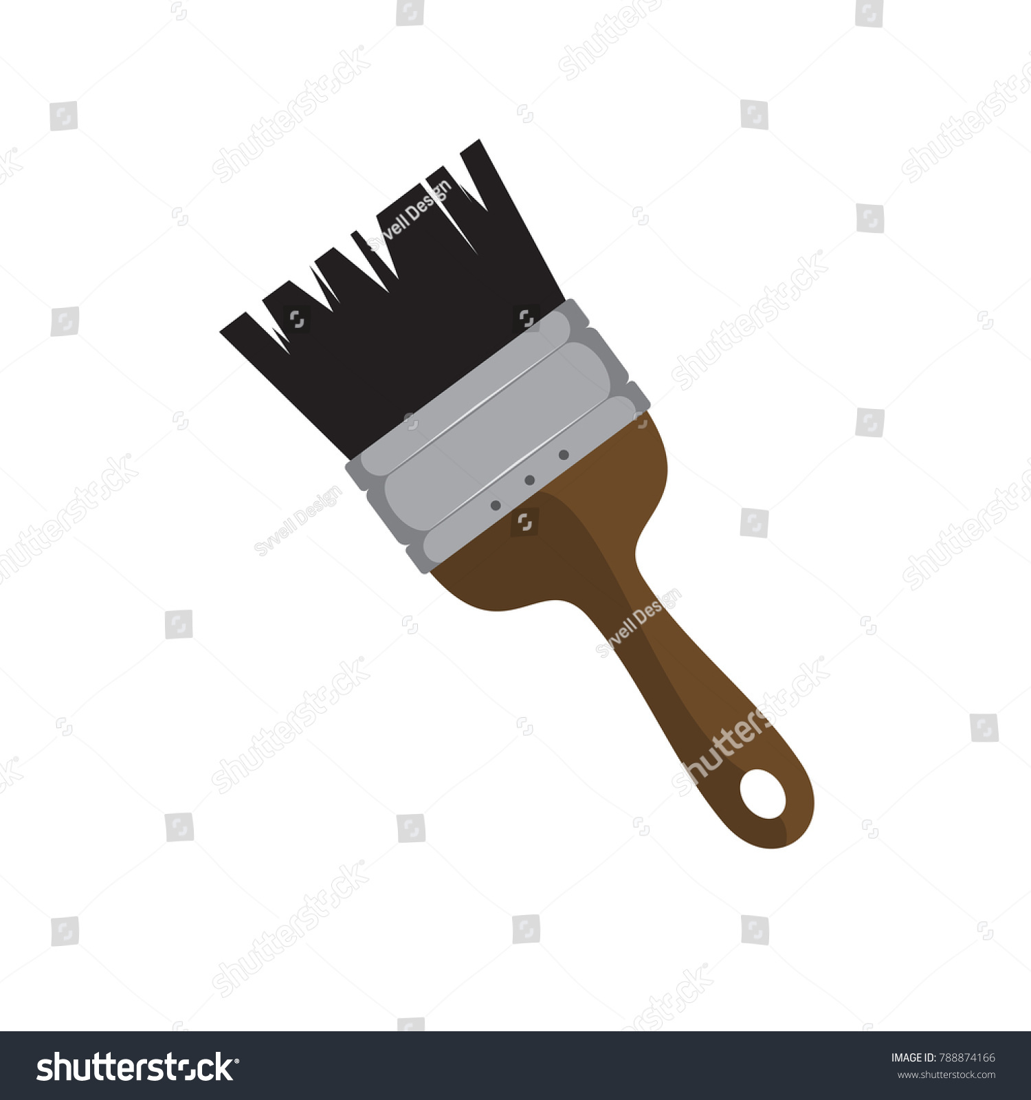 Simple Paintbrush Drawing Object Vector Illustration Stock Vector ...