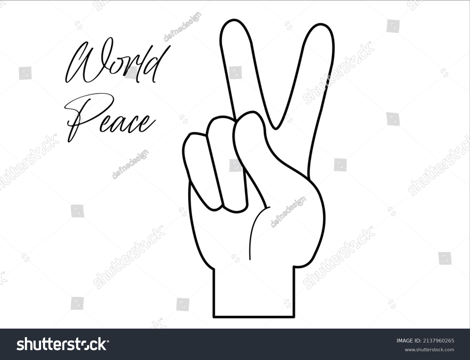 Simple Peace Sign Vector Hand Drawing Stock Vector (Royalty Free ...