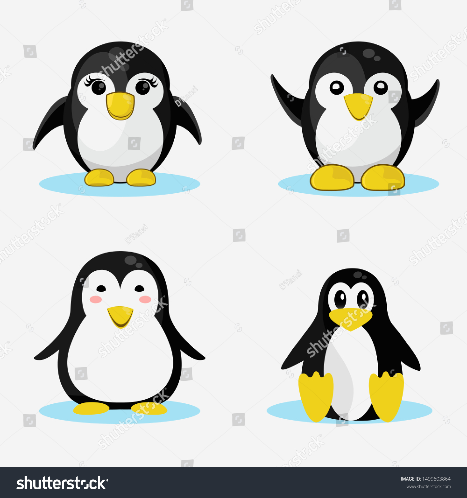 Simple Penguin Clipart Vector Art Stock Vector (Royalty Free) 1499603864