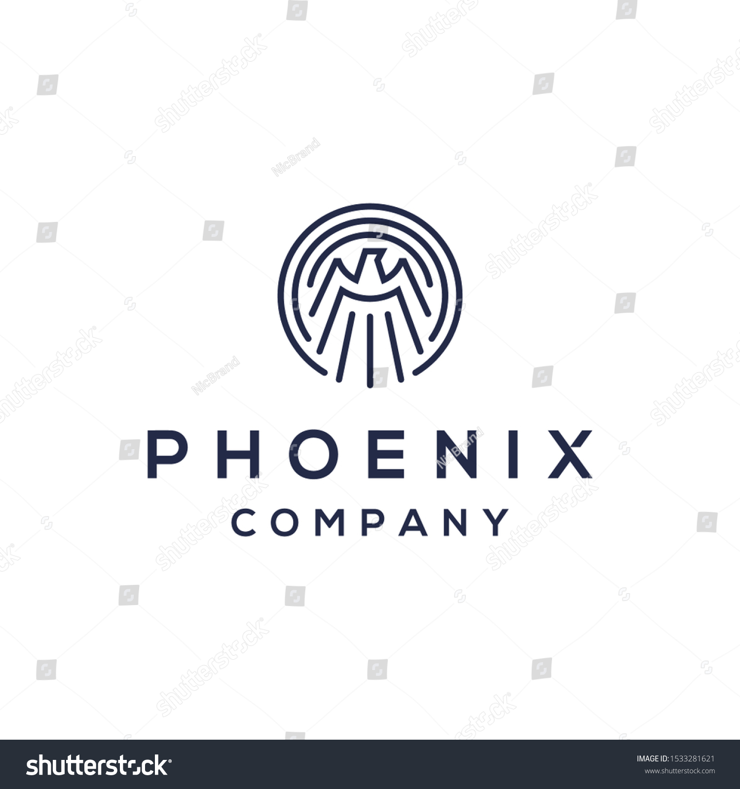 Simple Phoenix Logo Design Vector Stock Vector (Royalty Free) 1533281621