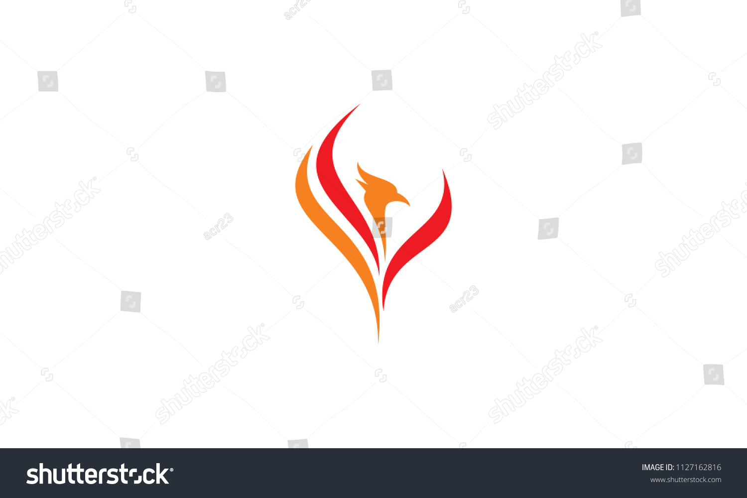 Simple Phoenix Logo Icon Vector Stock Vector (Royalty Free) 1127162816