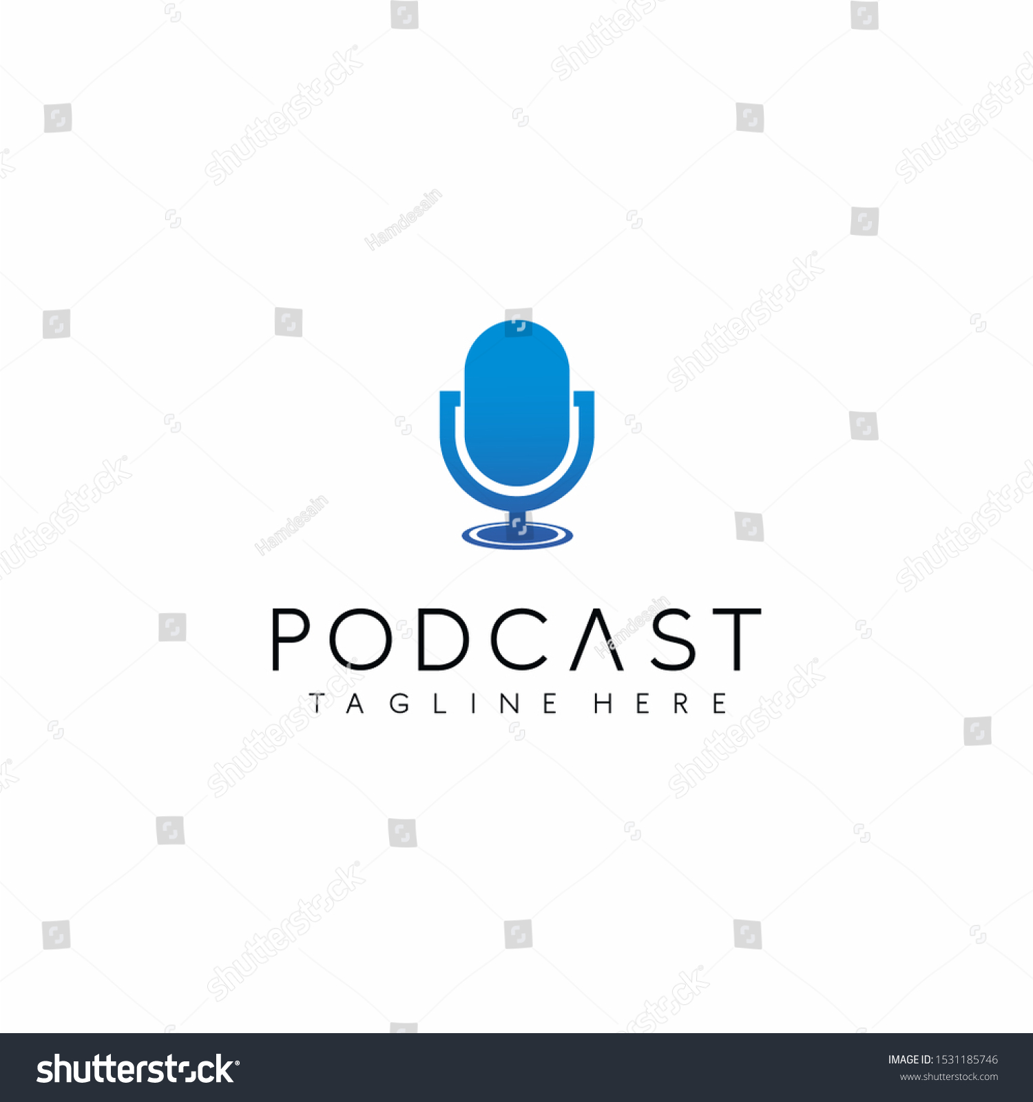 Simple Podcast Logo Design Vector Icon Stock Vector (Royalty Free ...