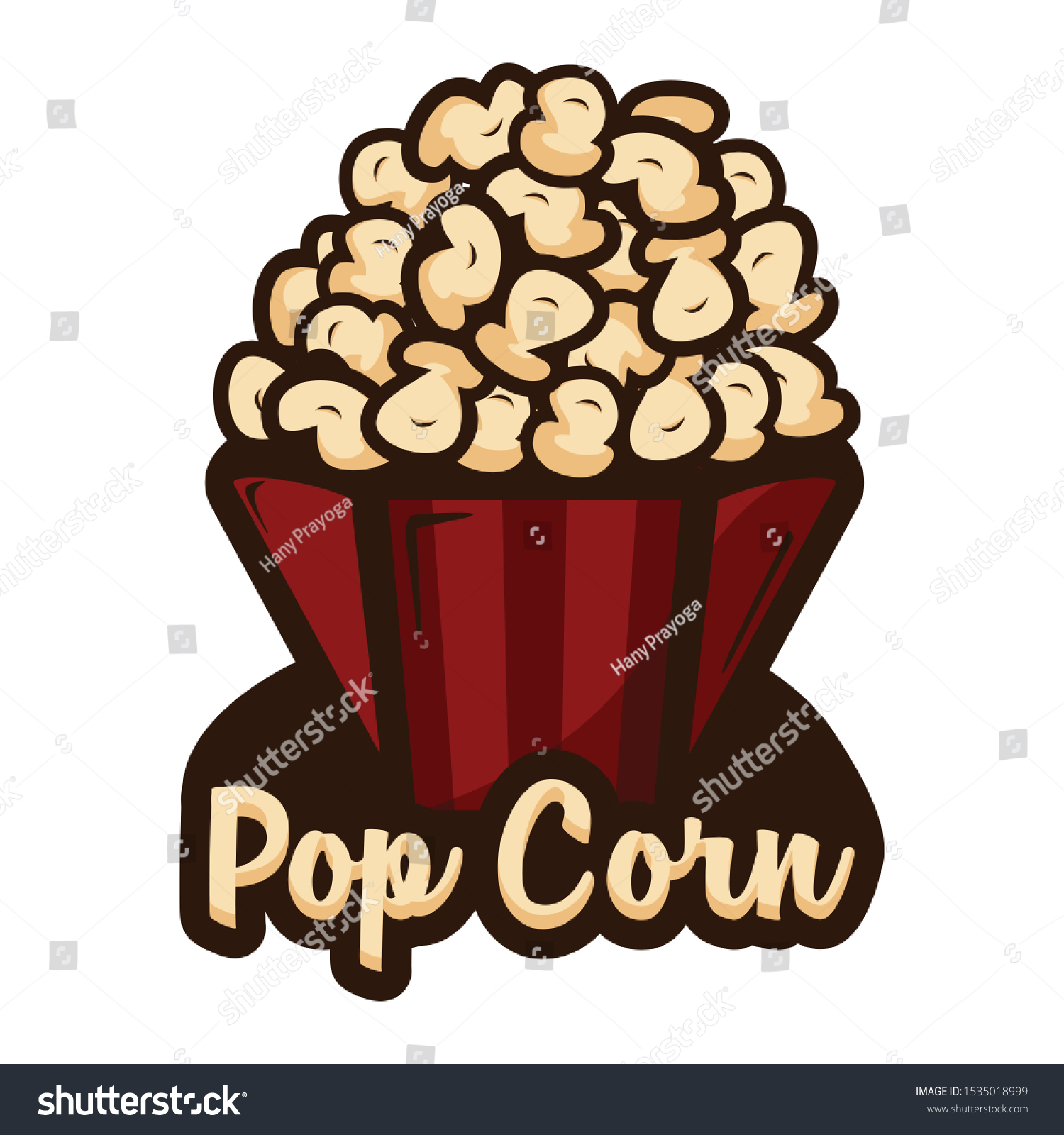 Simple Pop Corn Illustration Outliner Vector Stock Vector (Royalty Free ...