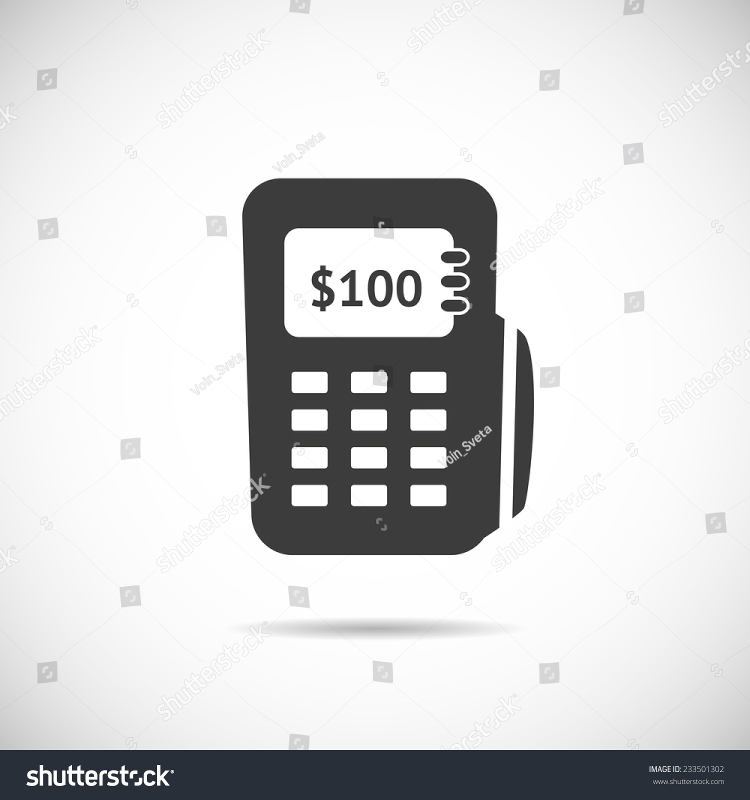 Simple Pos Terminal Logo Icon Vector Stock Vector (Royalty Free) 233501302
