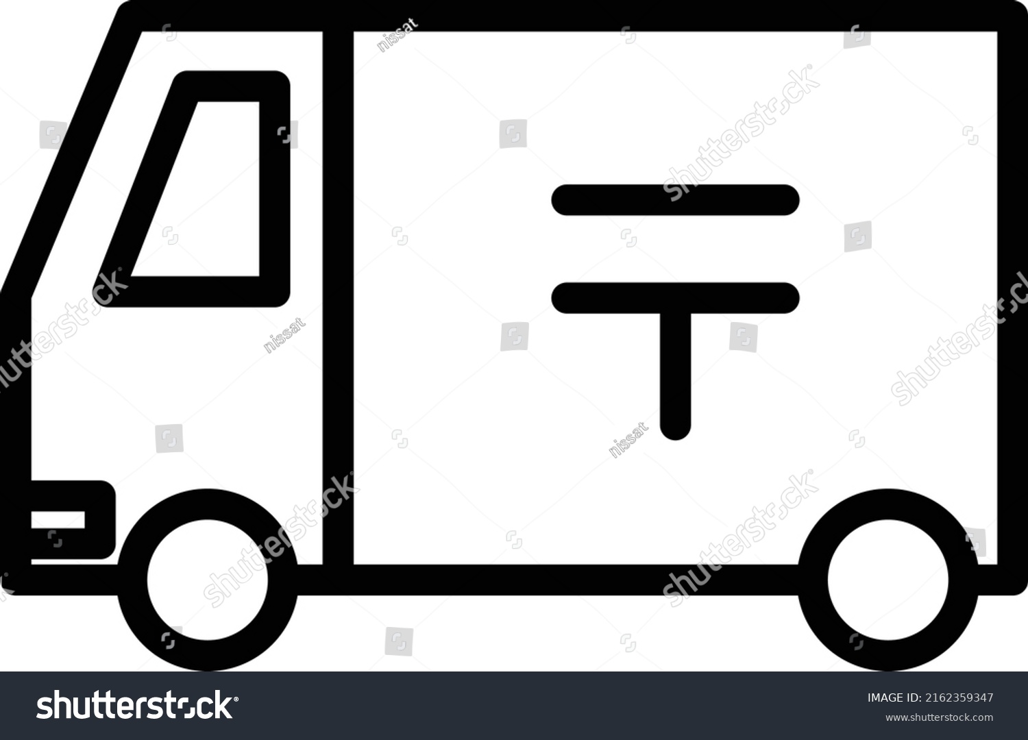 Simple Postal Car Line Drawing Icon Stock Vector (Royalty Free ...