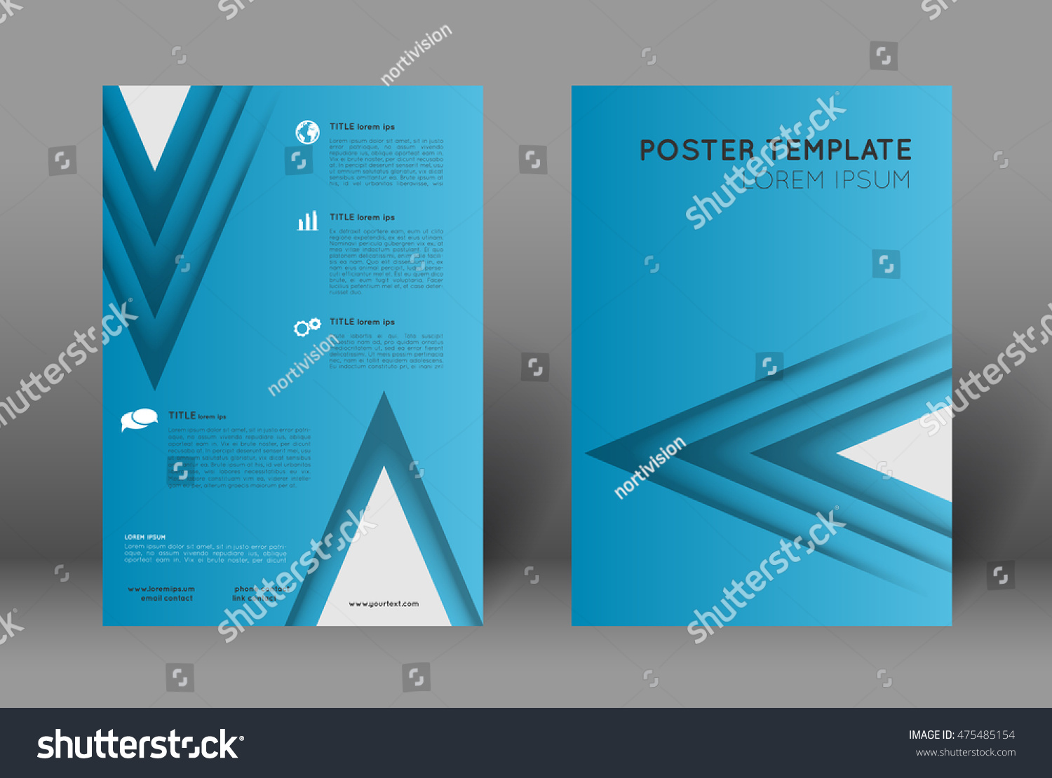 Simple Poster Design Template Abstract Blue Stock Vector (Royalty Free ...