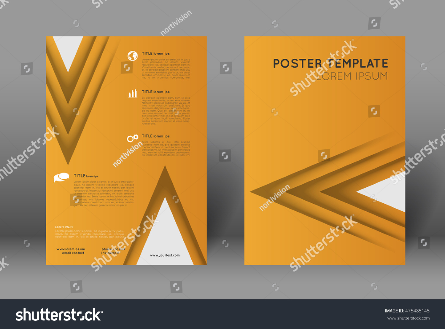 Simple Poster Design Template Abstract Orange Stock Vector (Royalty ...