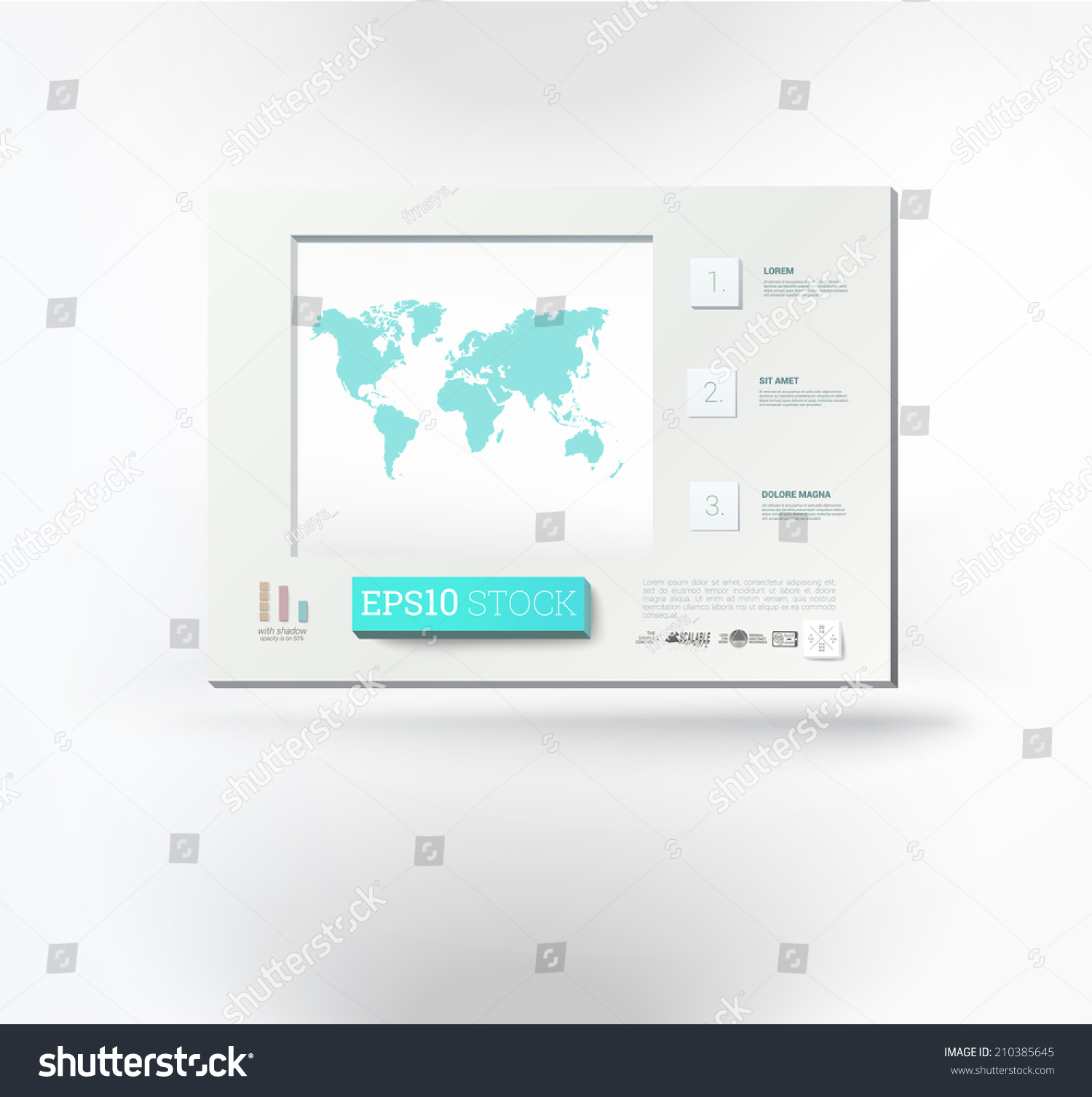 Simple Presentation Sheet World Map Illustration: vetor stock (livre de ...