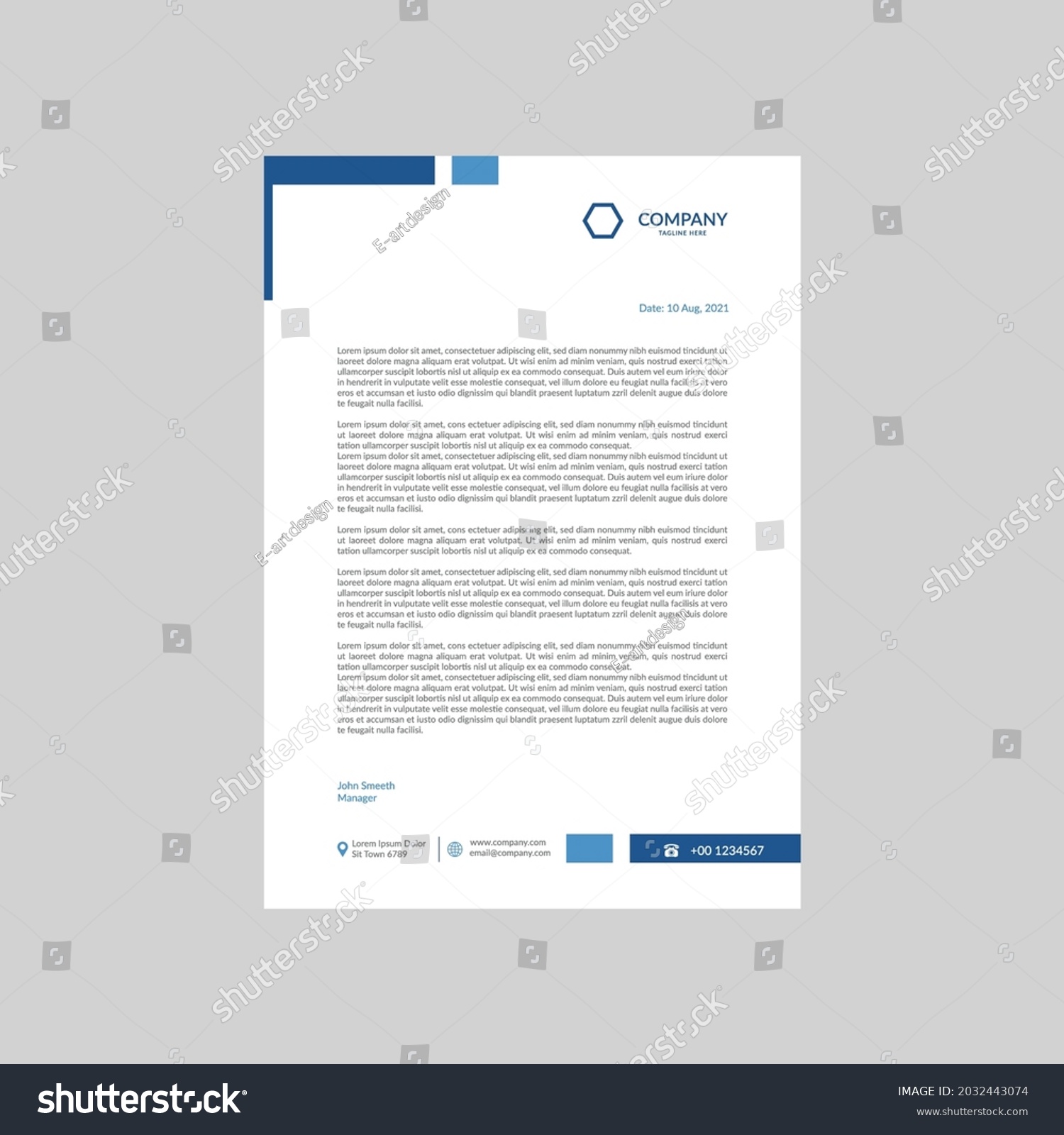 Simple Professional Letterhead Design Template Stock Vector (Royalty ...