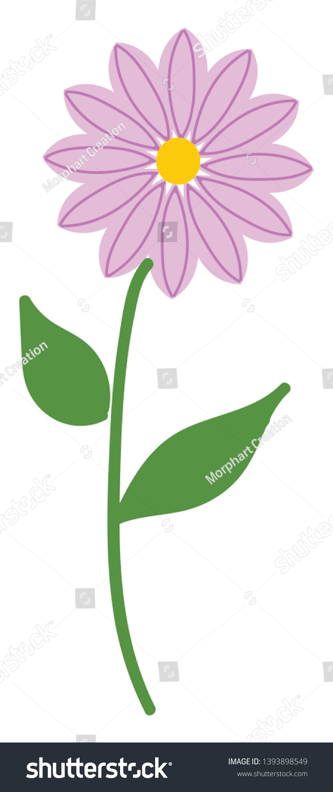 Simple Purple Flower Vector Illustration Stock Vector (Royalty Free ...