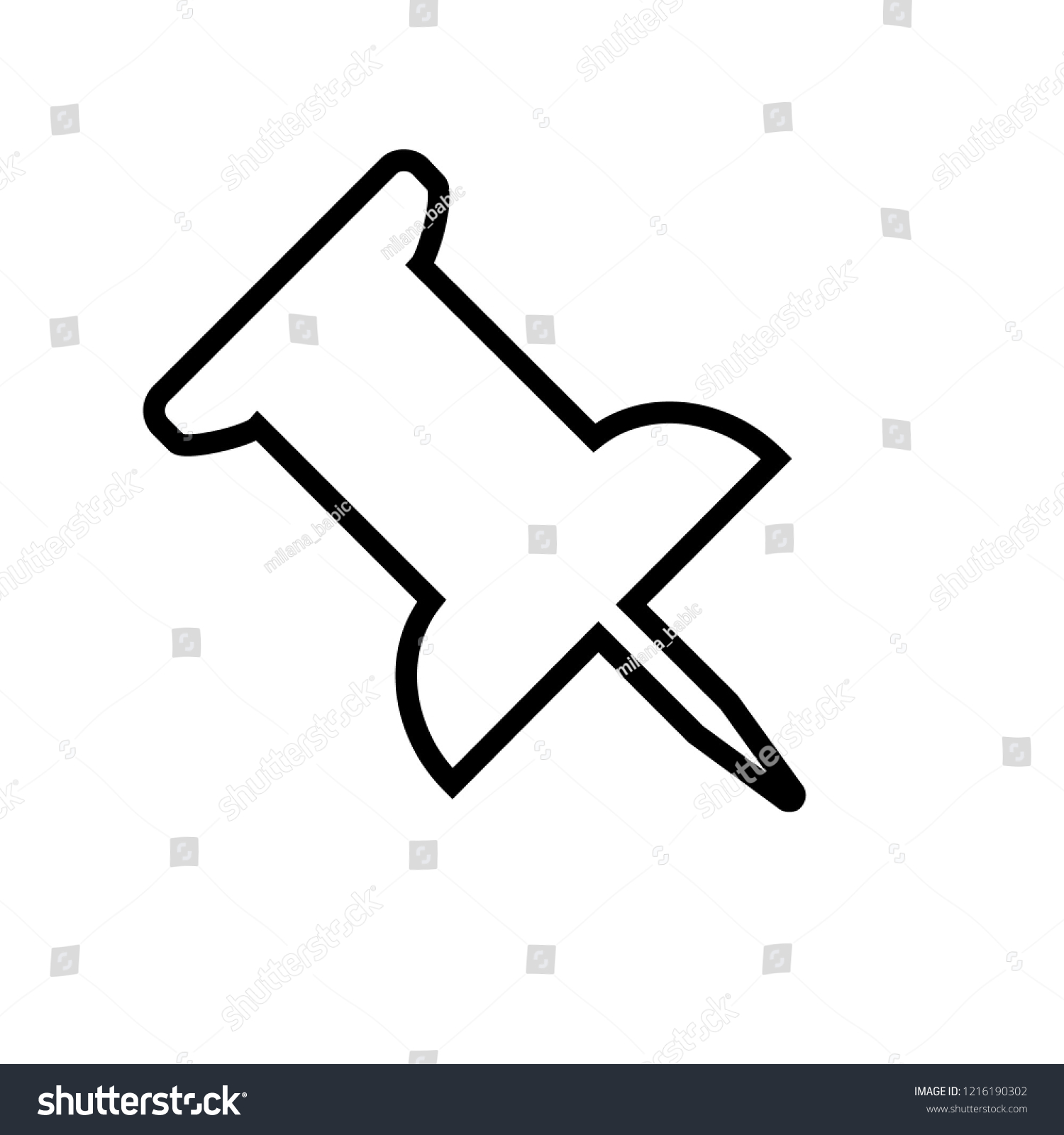 Simple Push Pin Icon Vector Illustration Stock Vector (Royalty Free ...