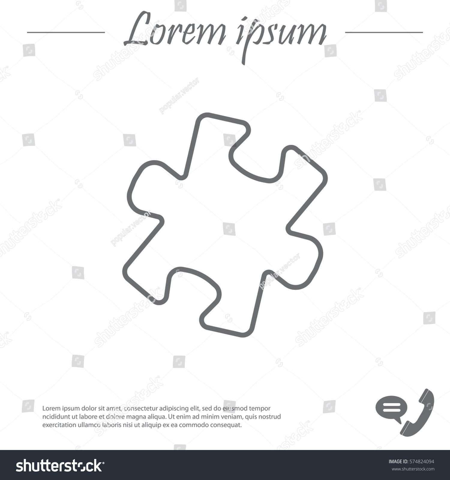 Simple Puzzle Line Icon Stock Vector (Royalty Free) 574824094 ...