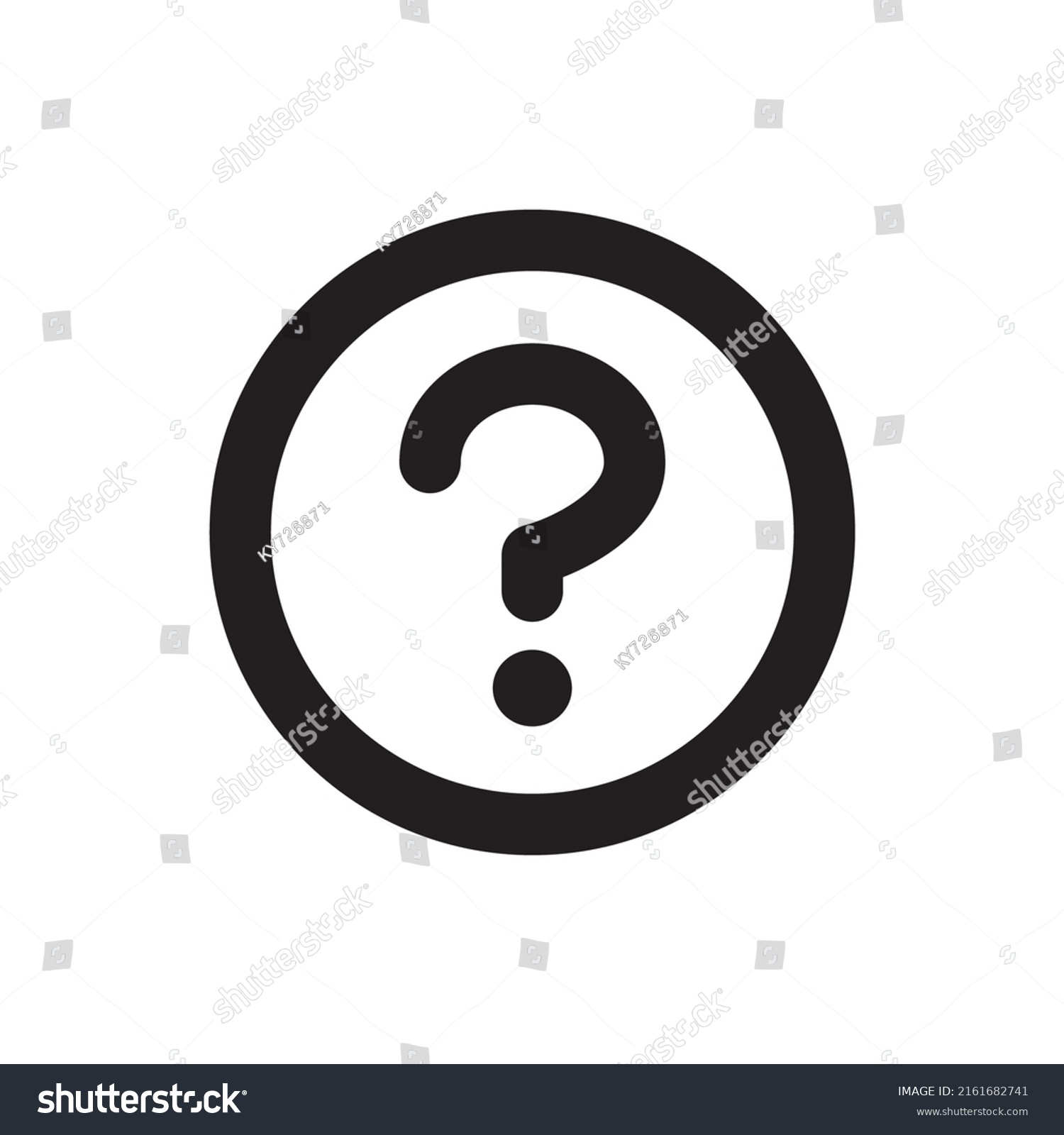Simple Question Mark Icon Vector Line Stock Vector (Royalty Free ...