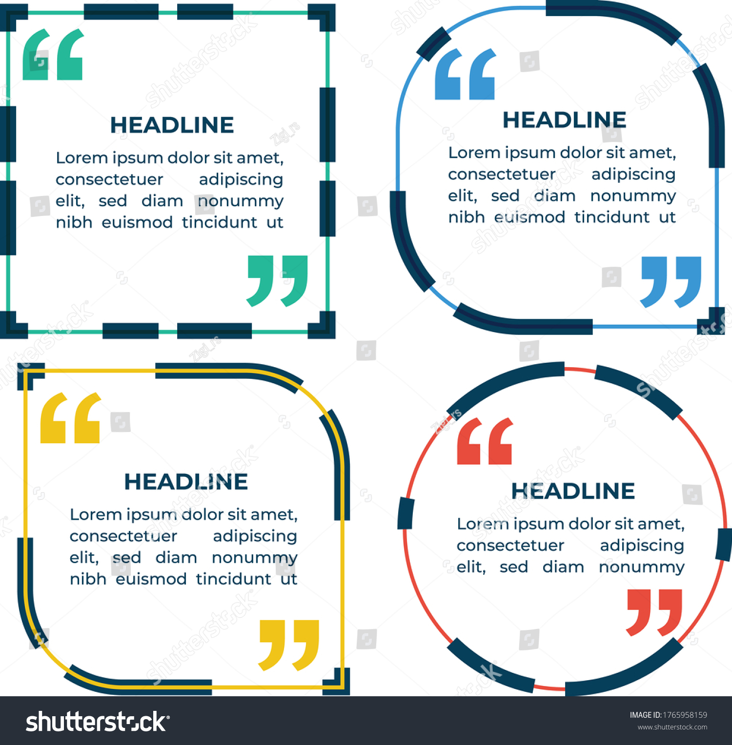 Simple Quote Box Design Four Options Stock Vector (Royalty Free) 1765958159