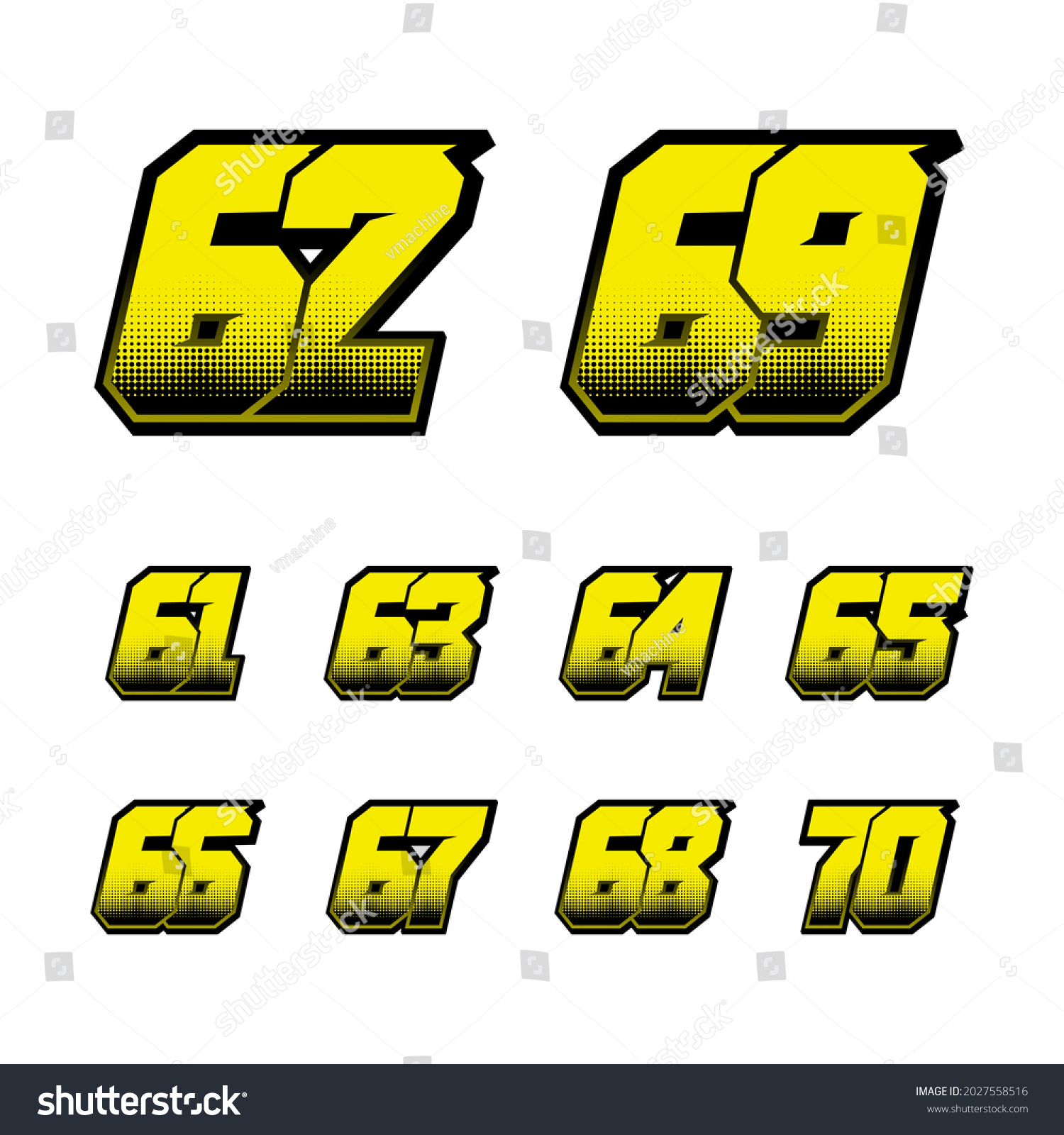 Simple Racing Start Number Vector Set Stock Vector (Royalty Free ...