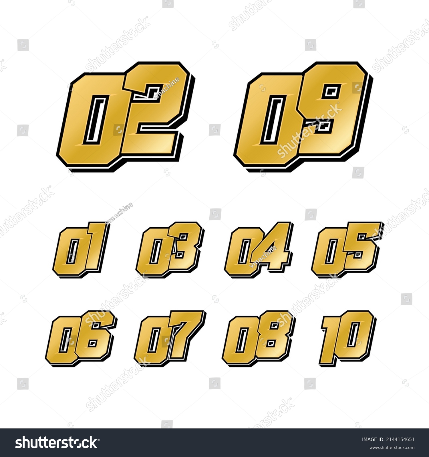 Simple Racing Start Number Vector Set Stock Vector (Royalty Free ...