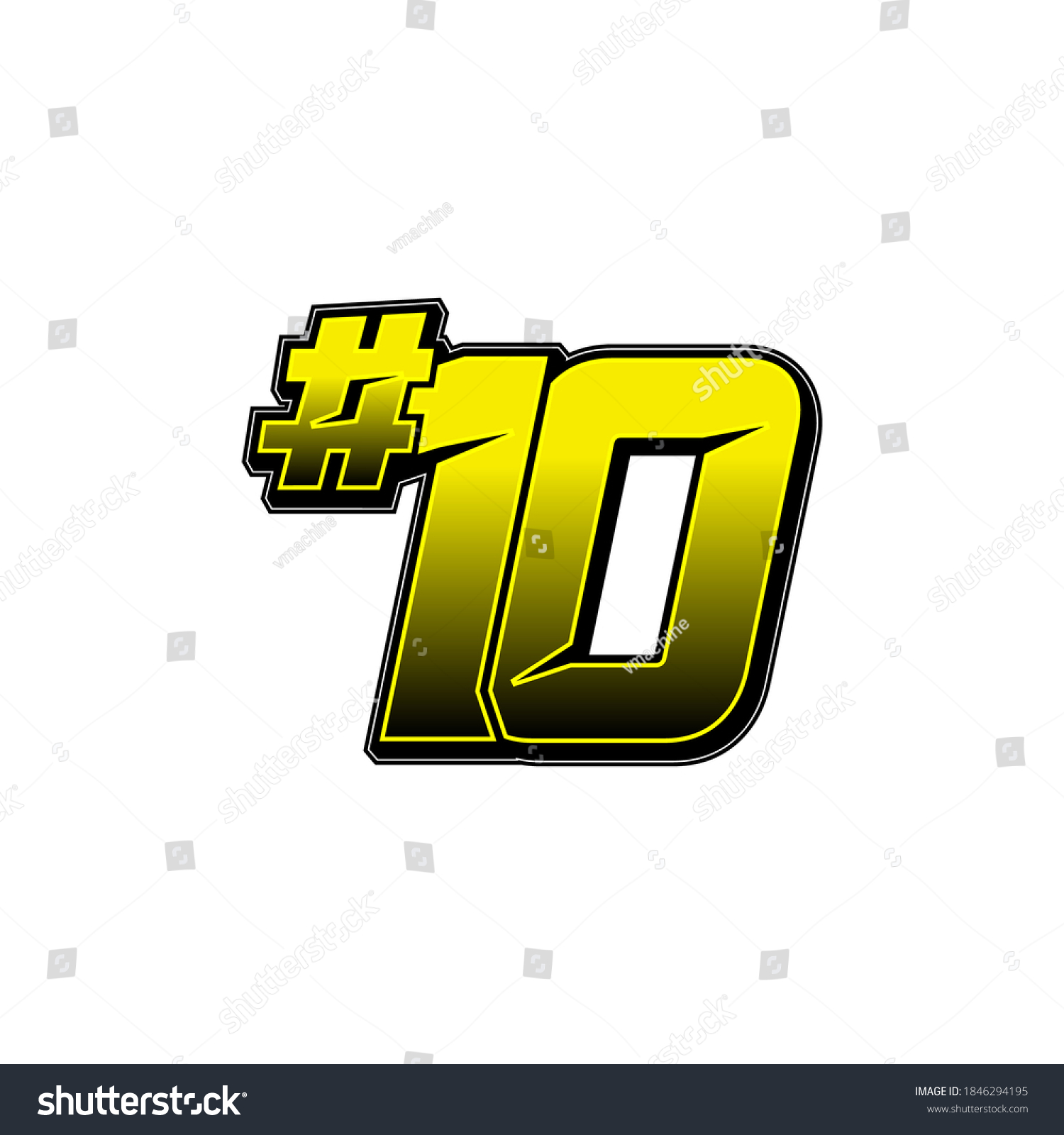 Simple Racing Start Number 10 Vector Stock Vector (Royalty Free ...
