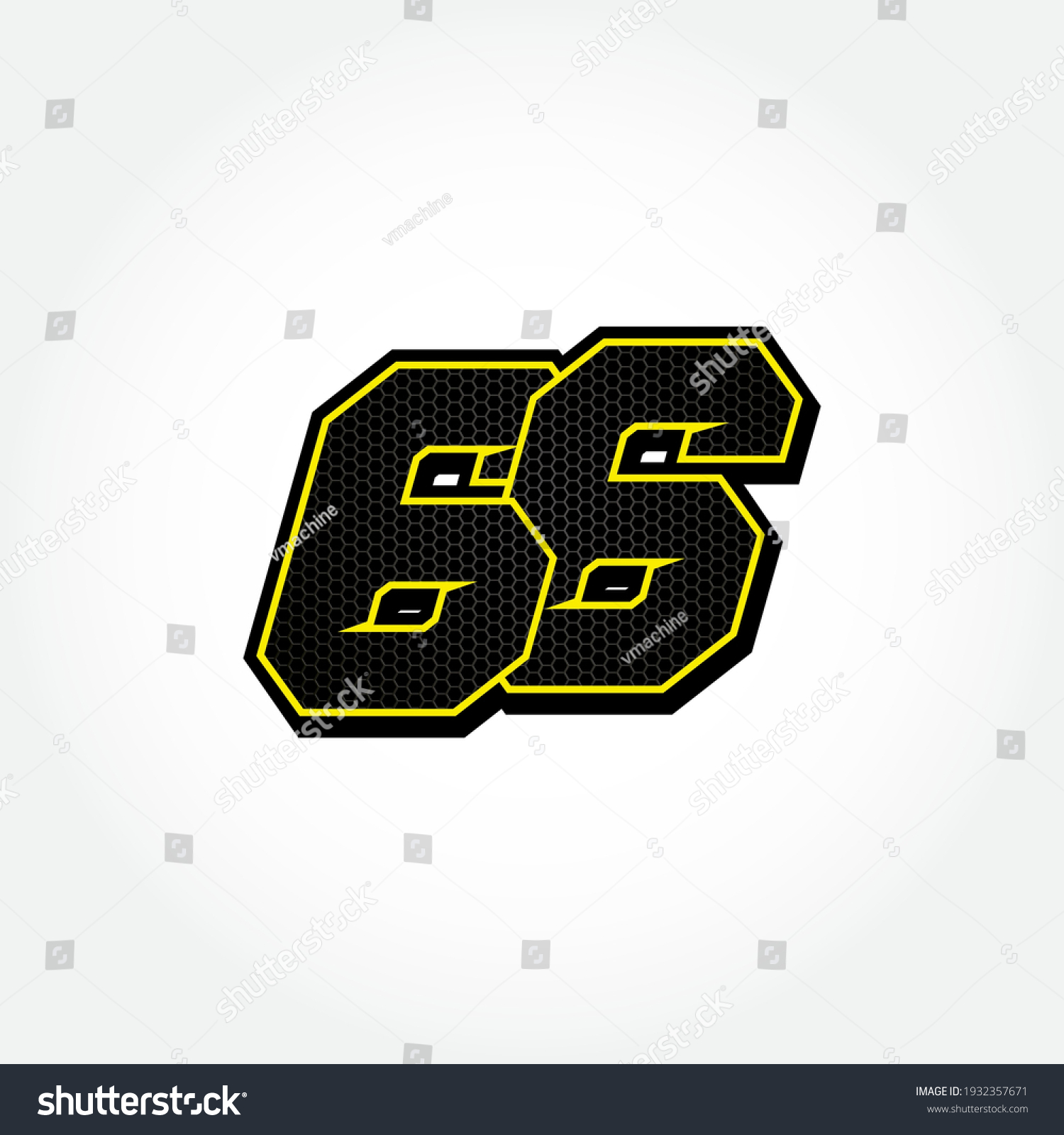 Simple Racing Start Number 66 Vector Stock Vector (Royalty Free ...