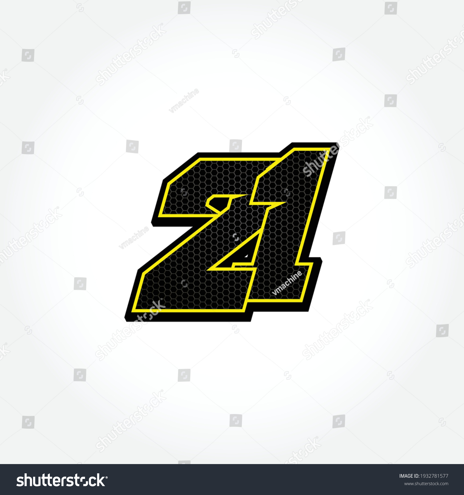 Simple Racing Start Number 21 Vector Stock Vector (Royalty Free) 1932781577