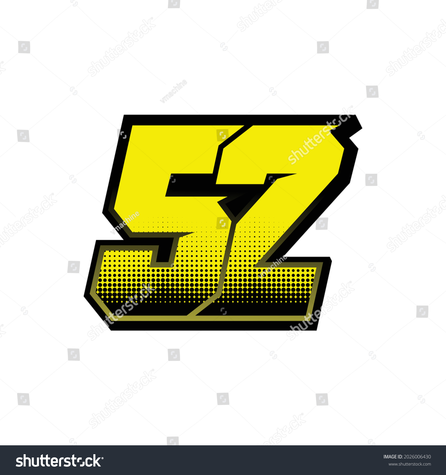 Simple Racing Start Number 52 Vector Stock Vector (Royalty Free) 2026006430