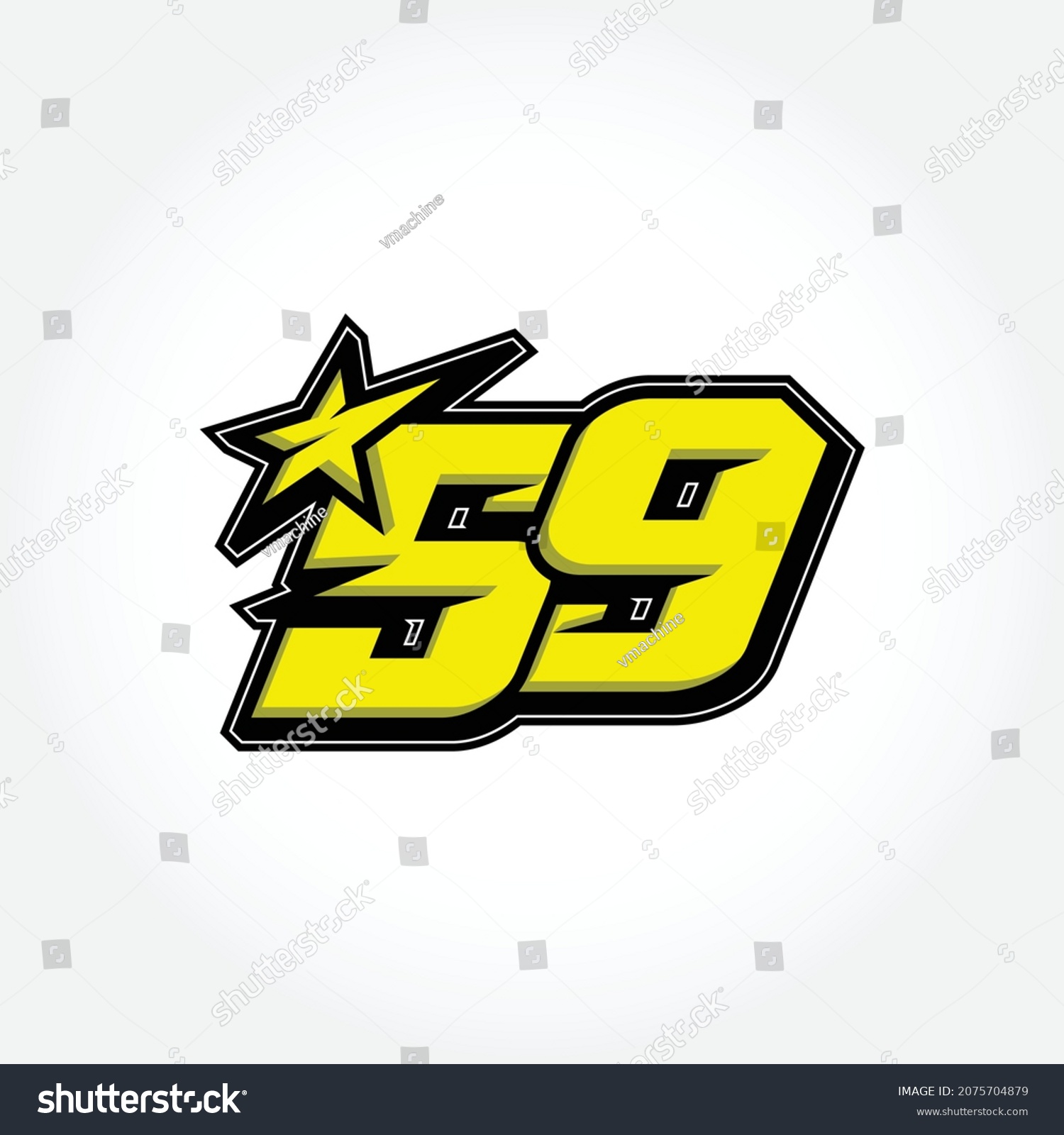 Simple Racing Start Number 59 Vector Stock Vector (Royalty Free ...