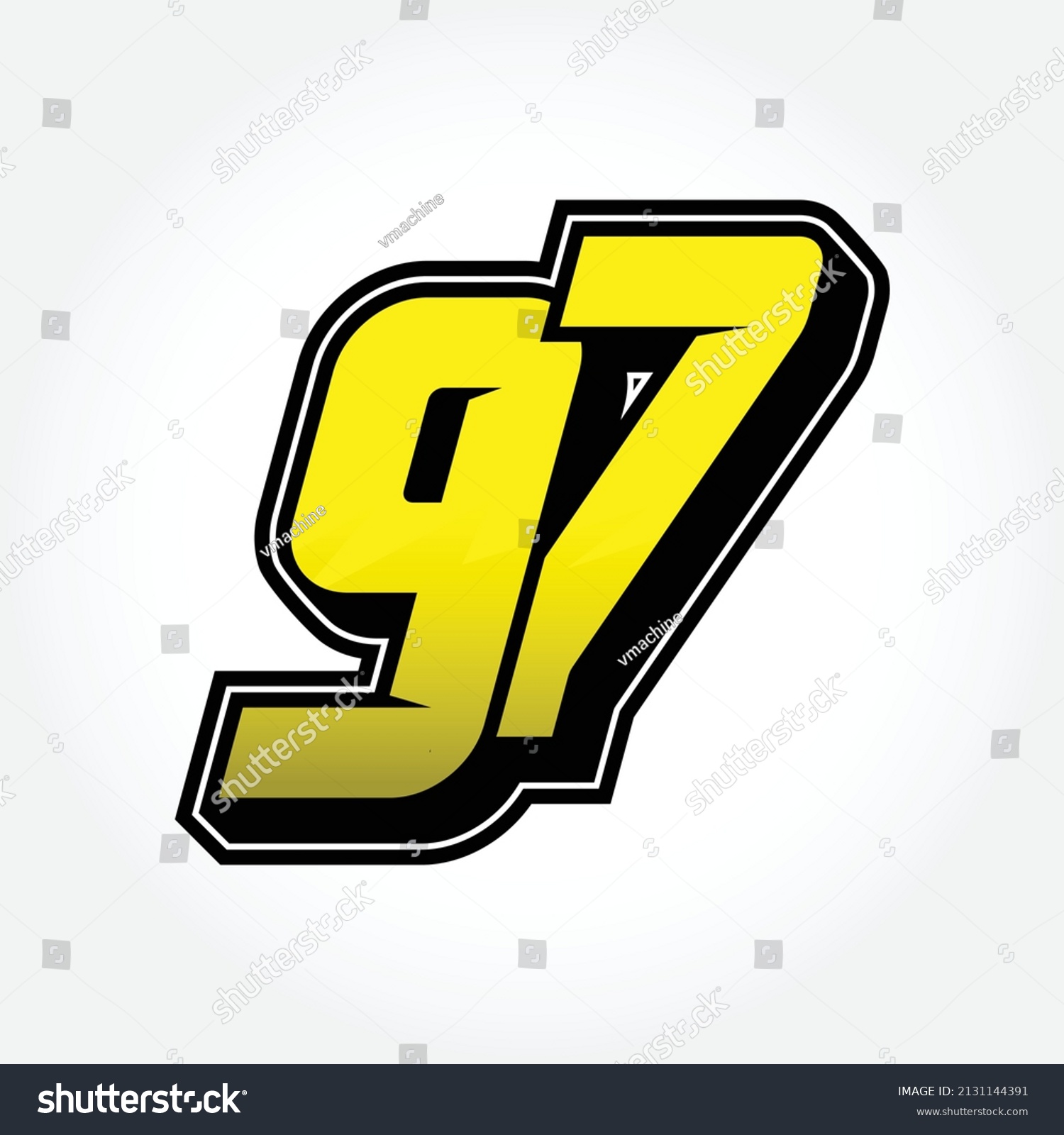 Simple Racing Start Number 97 Vector Stock Vector (Royalty Free ...