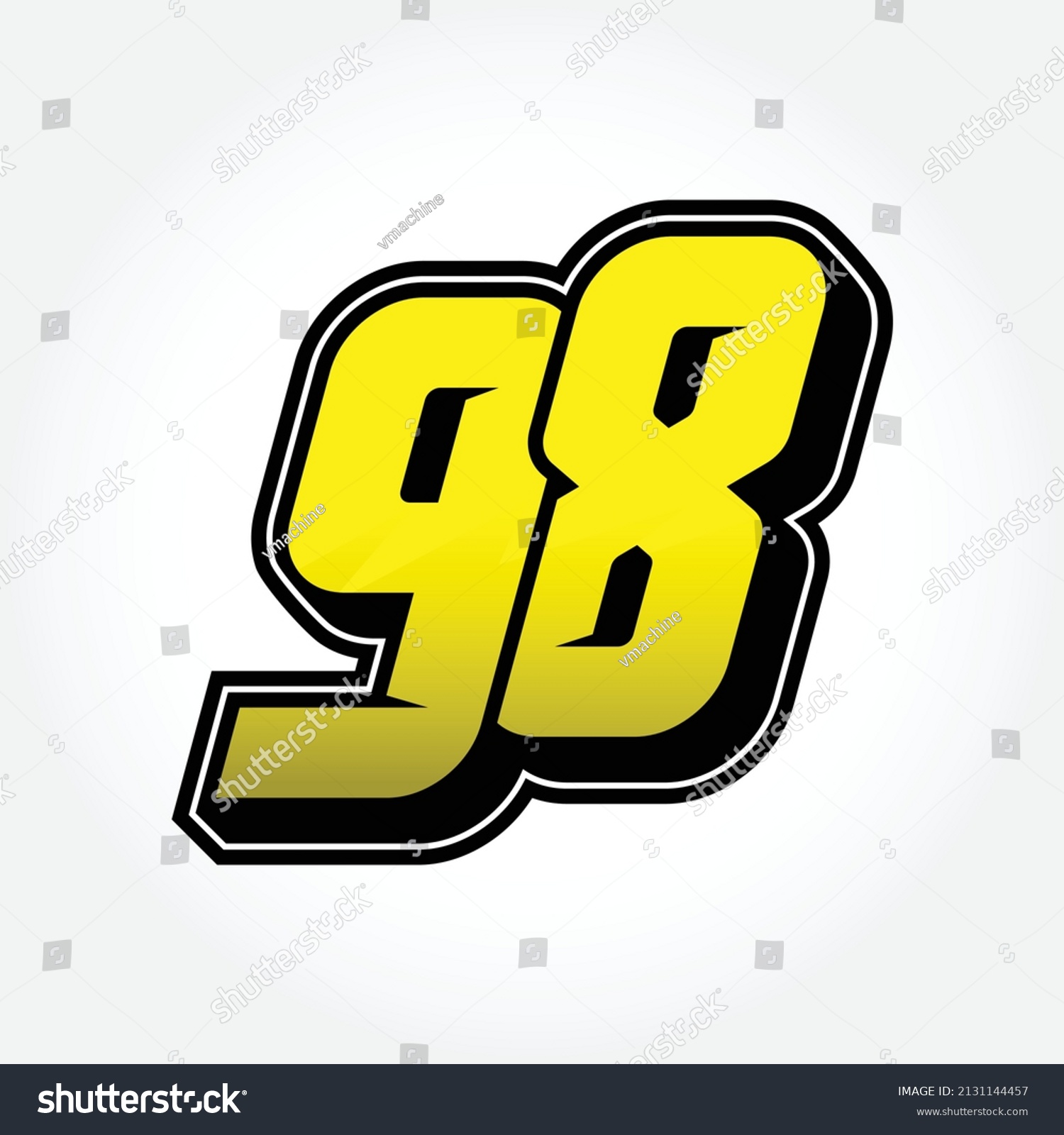 Simple Racing Start Number 98 Vector Stock Vector (Royalty Free ...