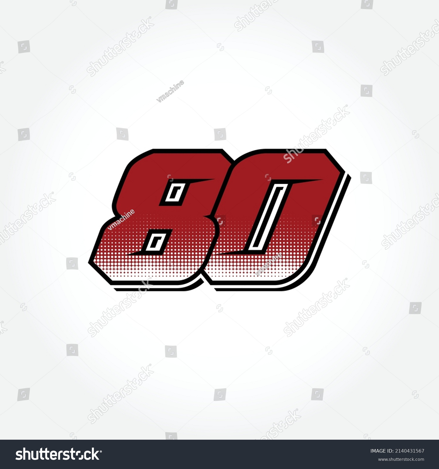Simple Racing Start Number 80 Vector Stock Vector (Royalty Free ...