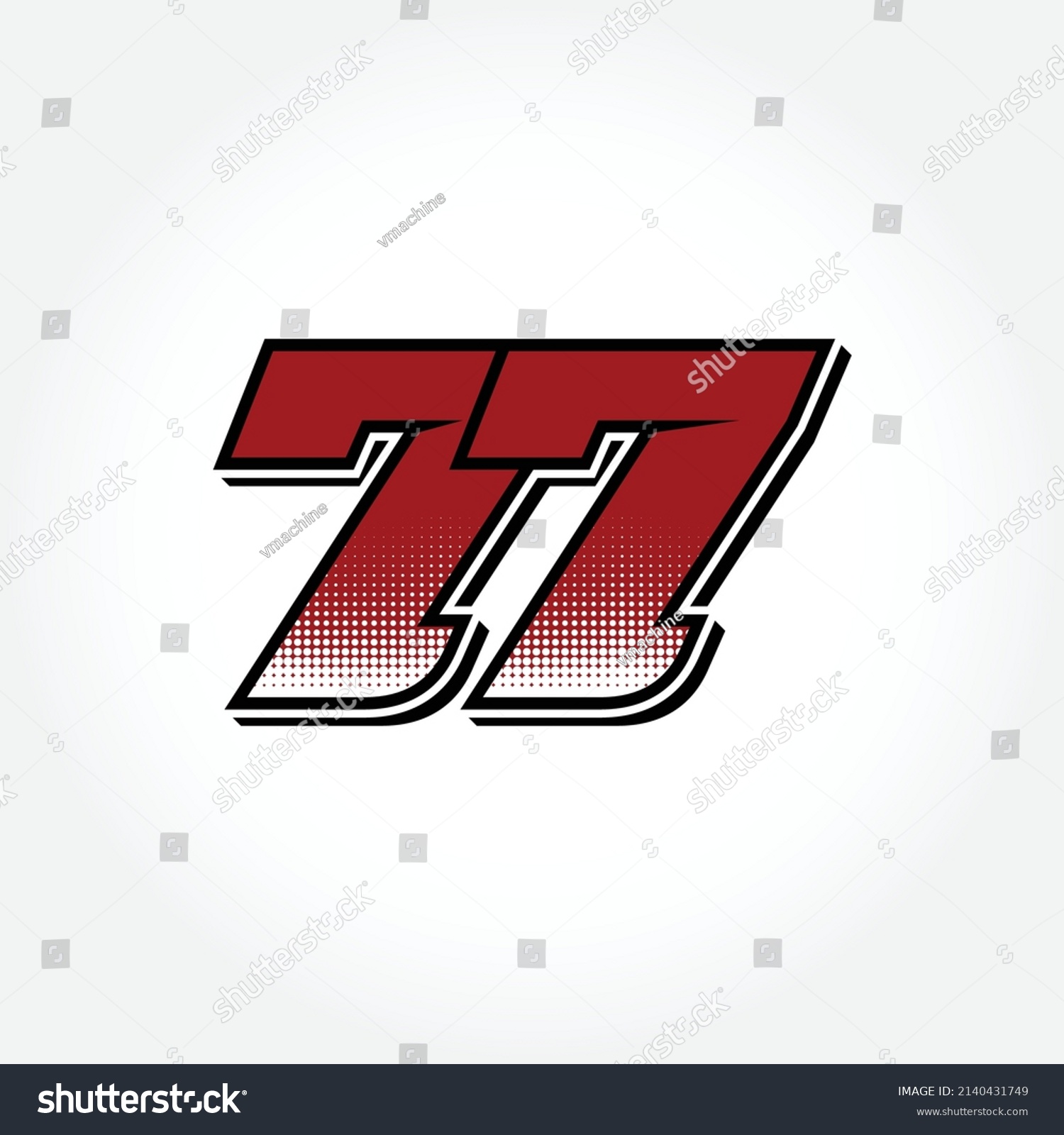 Simple Racing Start Number 77 Vector Stock Vector (Royalty Free ...