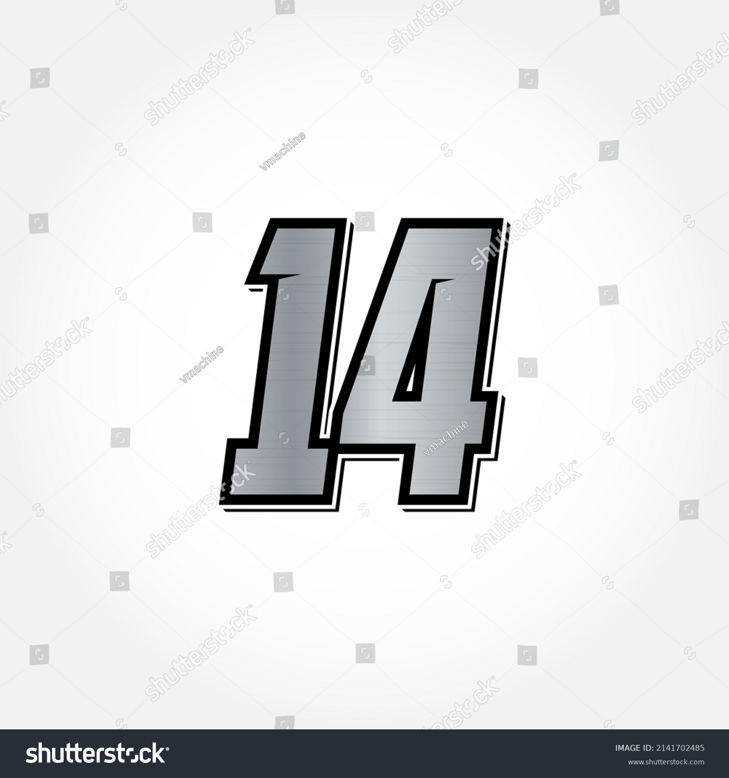 Simple Racing Start Number 14 Vector Stock Vector (Royalty Free ...