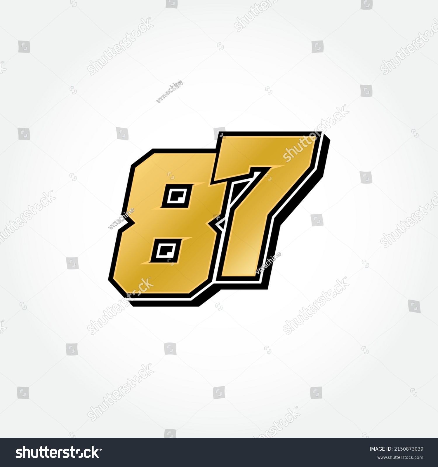 Simple Racing Start Number 87 Vector Stock Vector (Royalty Free ...