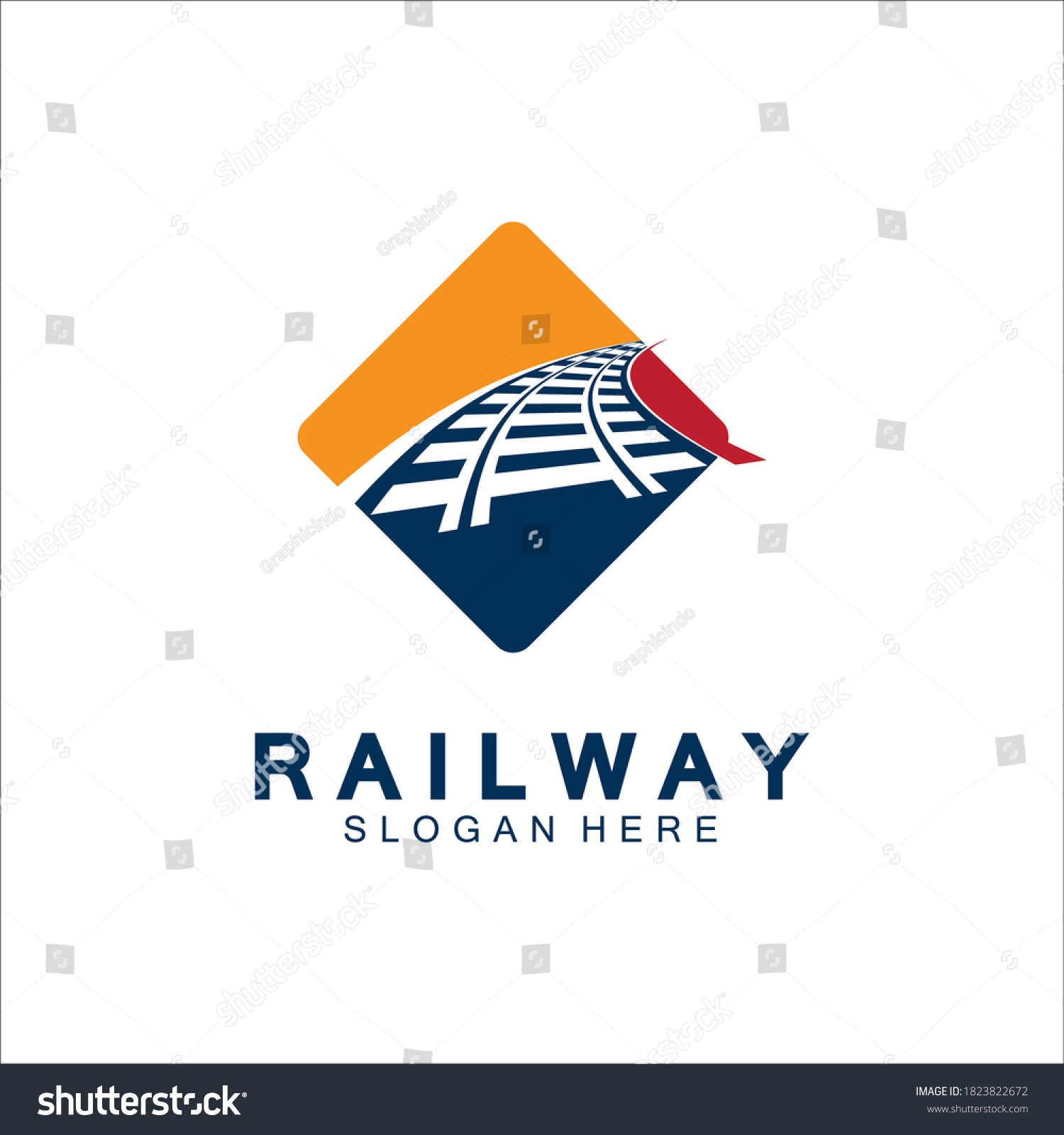 Simple Rail Logo Vector Icon Design Stock Vector (Royalty Free ...