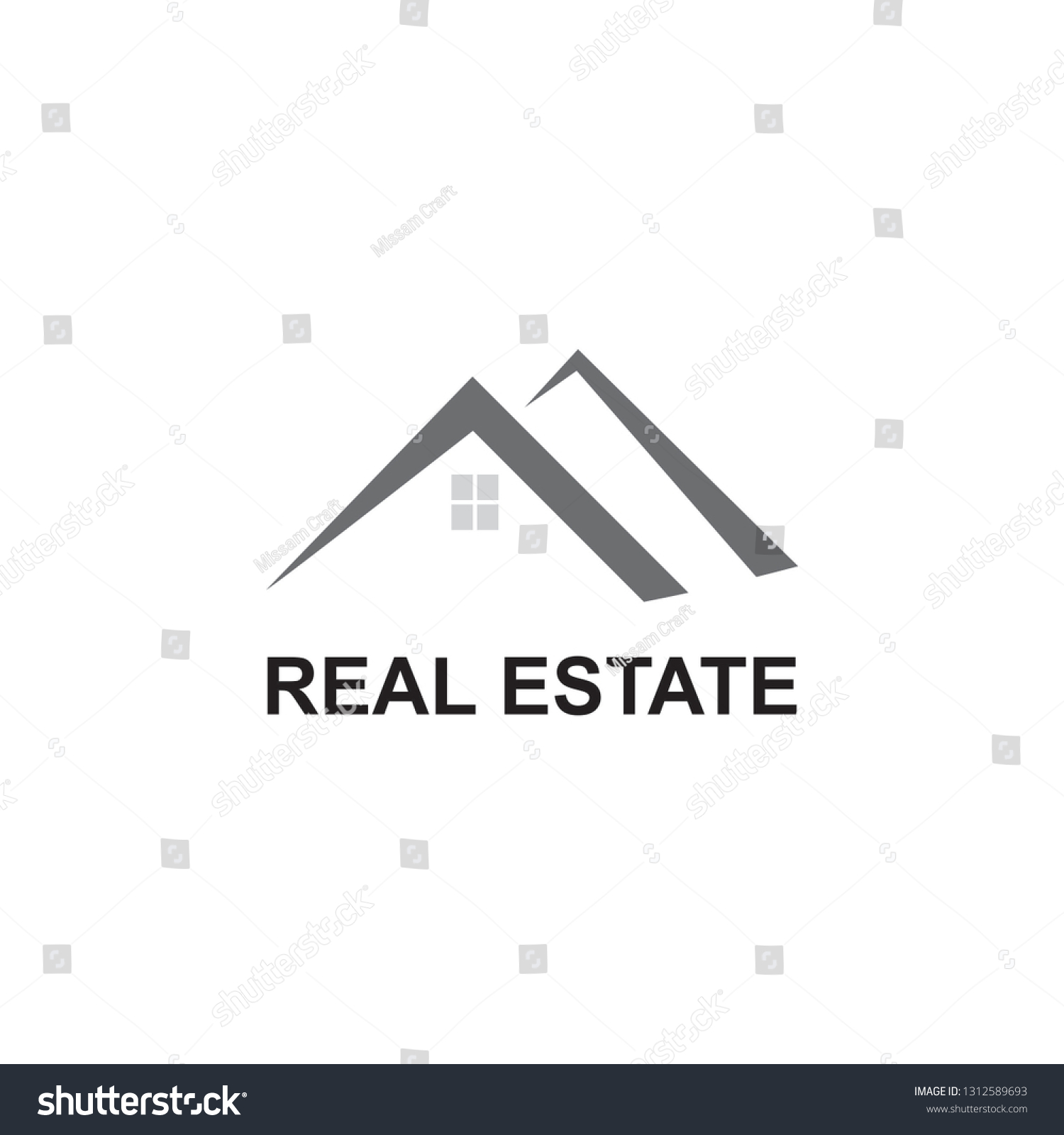 Simple Real Estate Logo Stock Vector (Royalty Free) 1312589693 ...