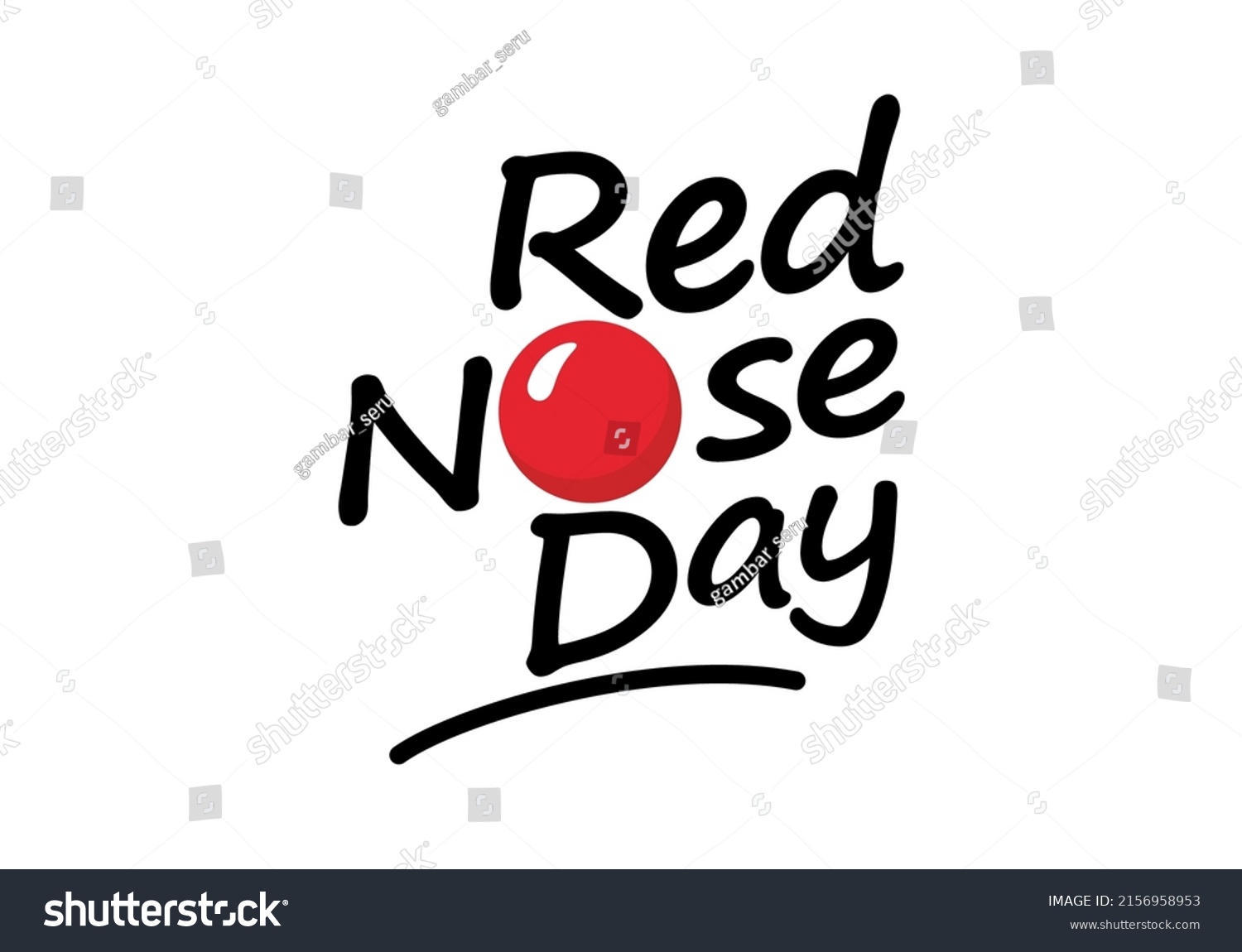 Simple Red Nose Day Typography Vector Stock Vector (Royalty Free ...