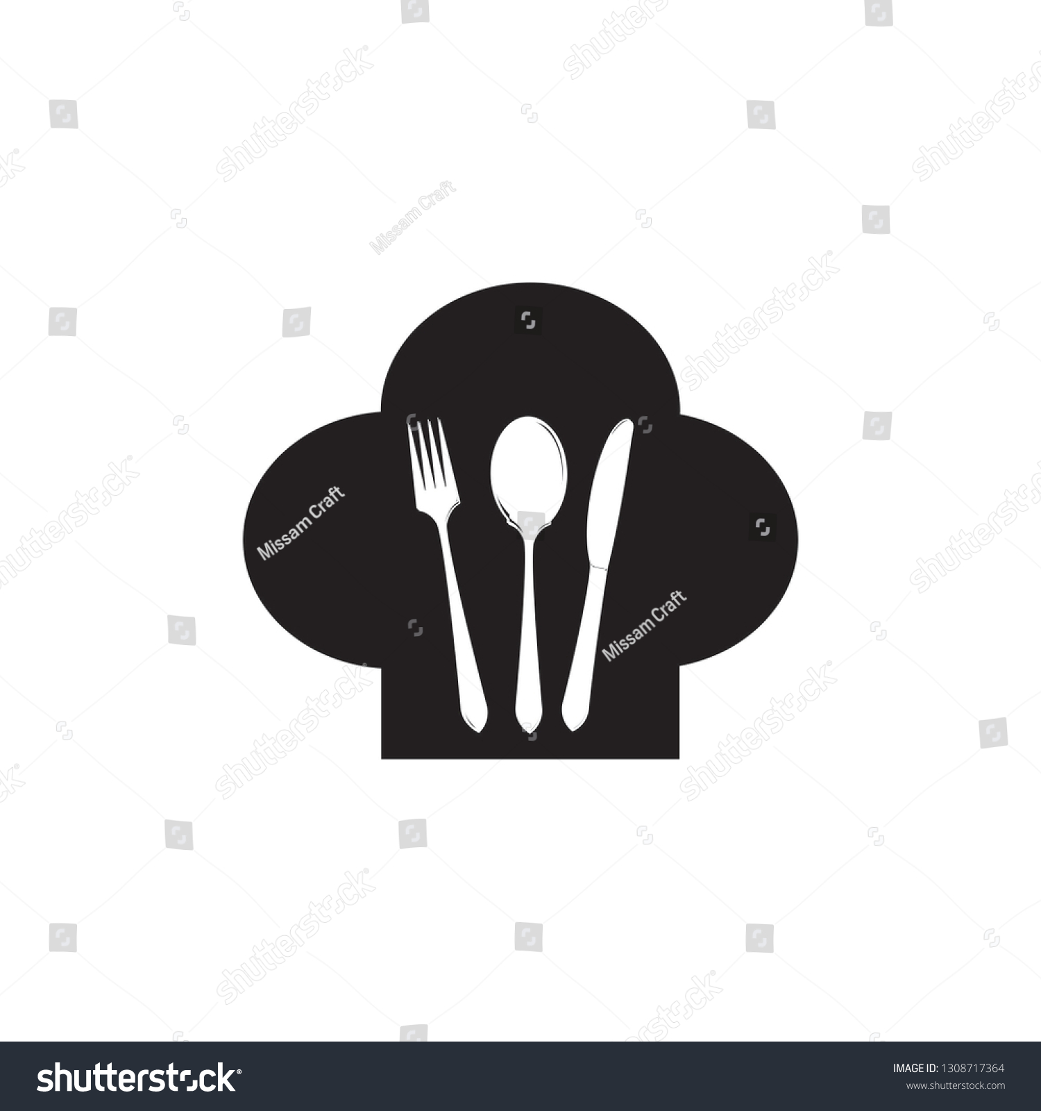 Simple Restaurant Logo Stock Vector (Royalty Free) 1308717364