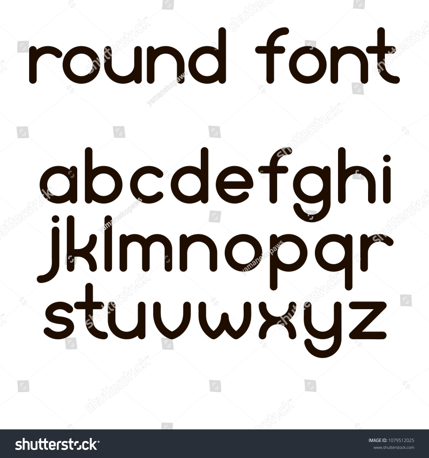 Letras redondas simples en minúsculas: vector de stock (libre de ...