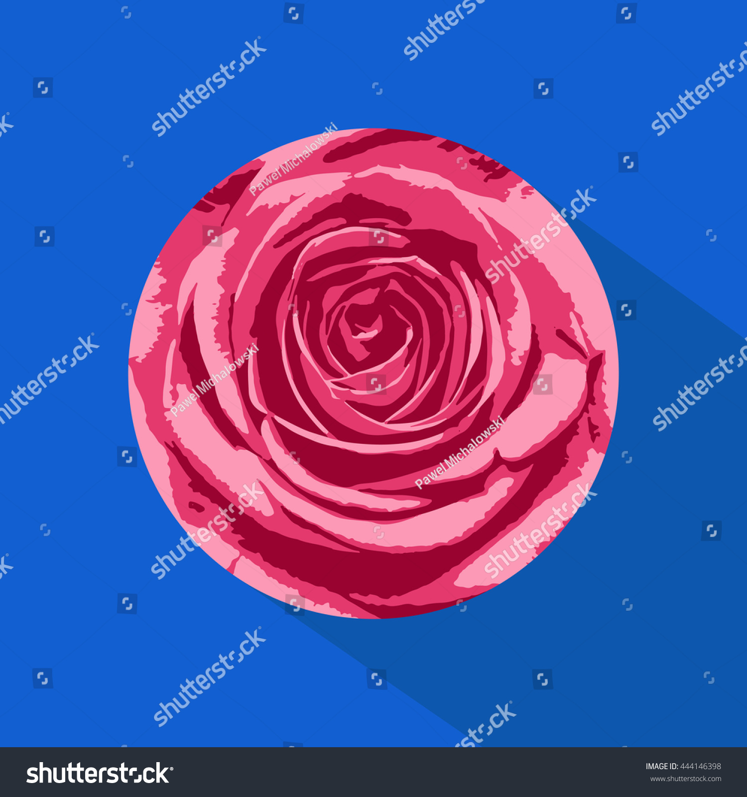Simple Round Rose Flower Vector Icon Stock Vector (Royalty Free ...