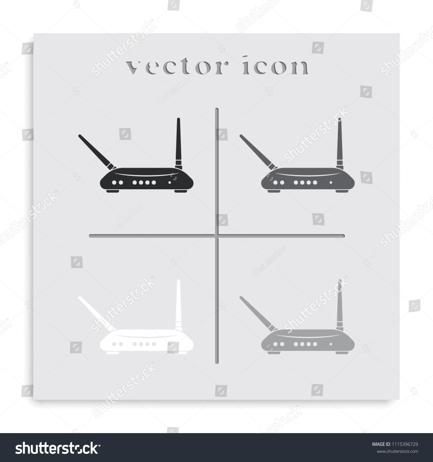 Simple Router Flat Black White Vector: เวกเตอร์สต็อก (ปลอดค่าลิขสิทธิ์ ...