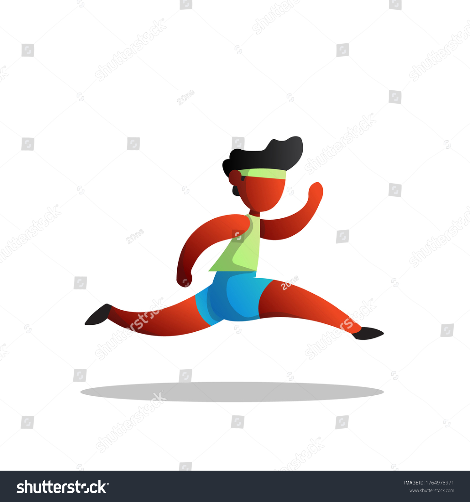 Simple Running Man Character Flat Design Stock Vector (Royalty Free ...