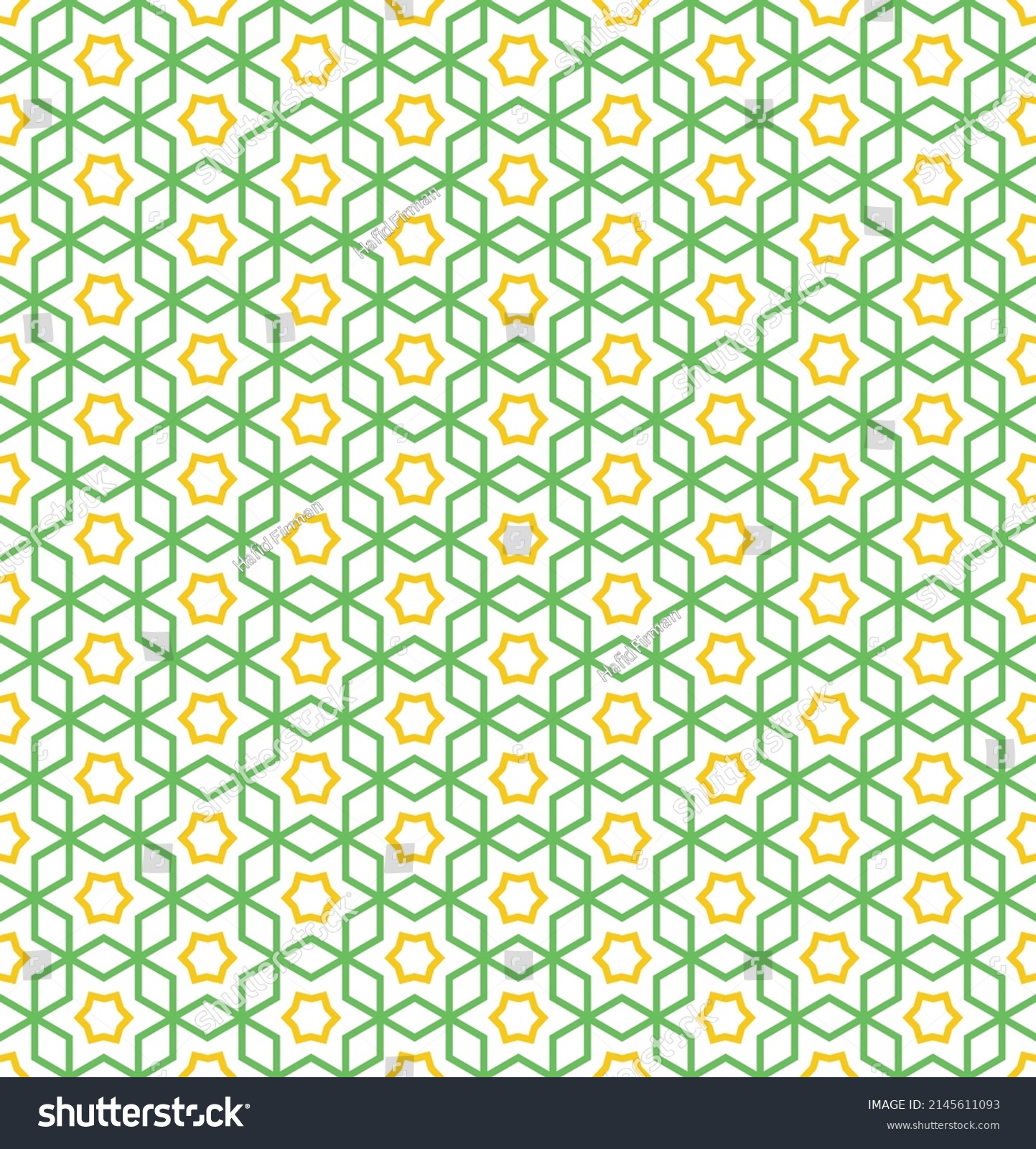 Simple Seamless Islamic Pattern Design Green Stock Vector (Royalty Free ...