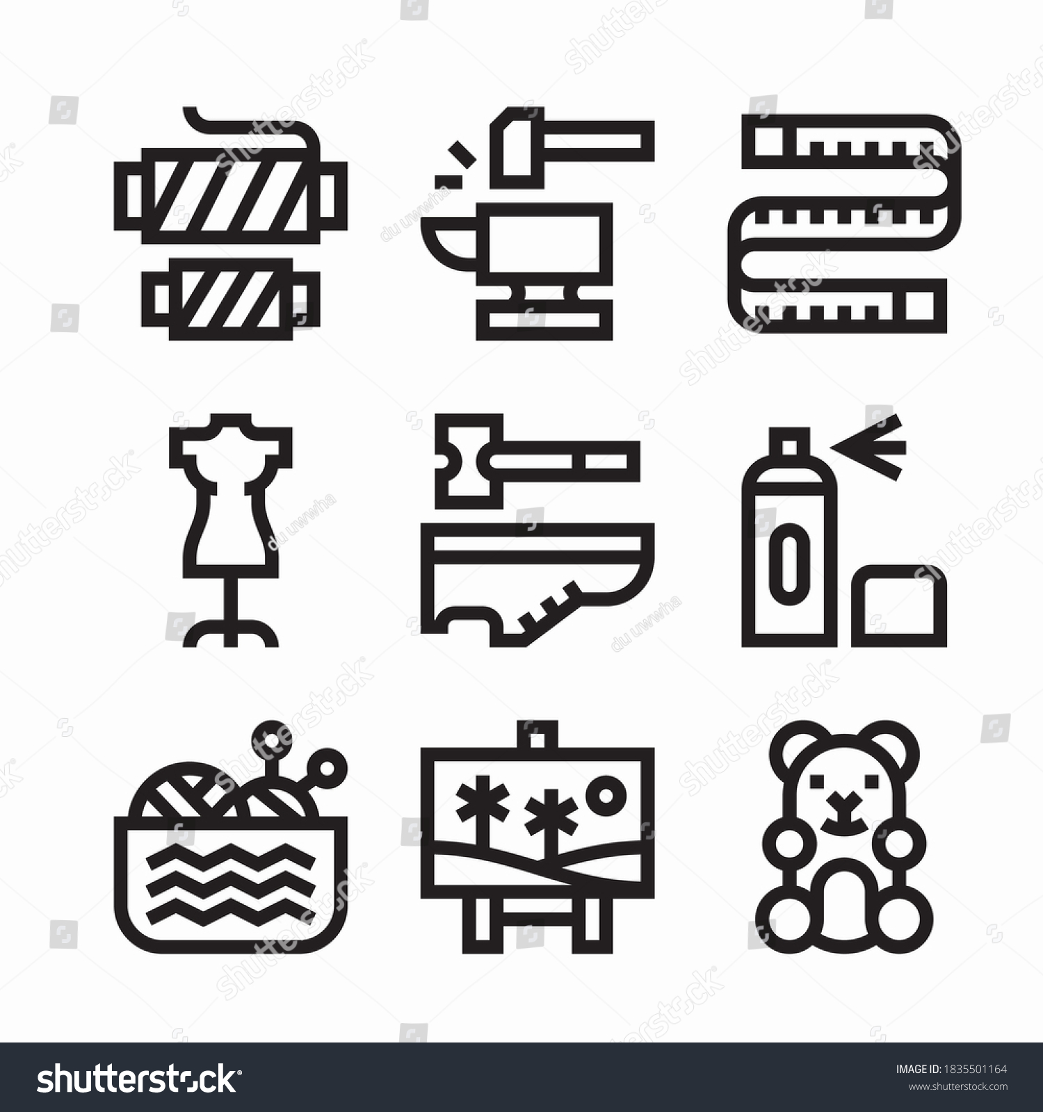 Simple Set Handcrafts Vector Line Icons Stock Vector (Royalty Free ...