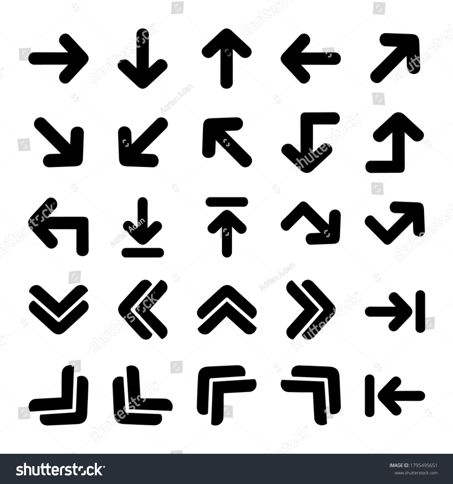 Simple Set Arrow Vector Solid Icons Stock Vector (Royalty Free ...