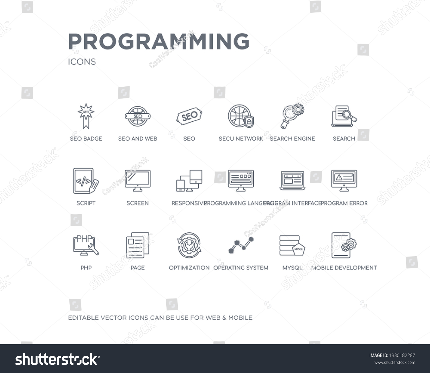 Simple Set Programming Vector Line Icons Stock Vector (Royalty Free ... Simple Set Programming Vector Line Icons Stock Vector (Royalty Free ...