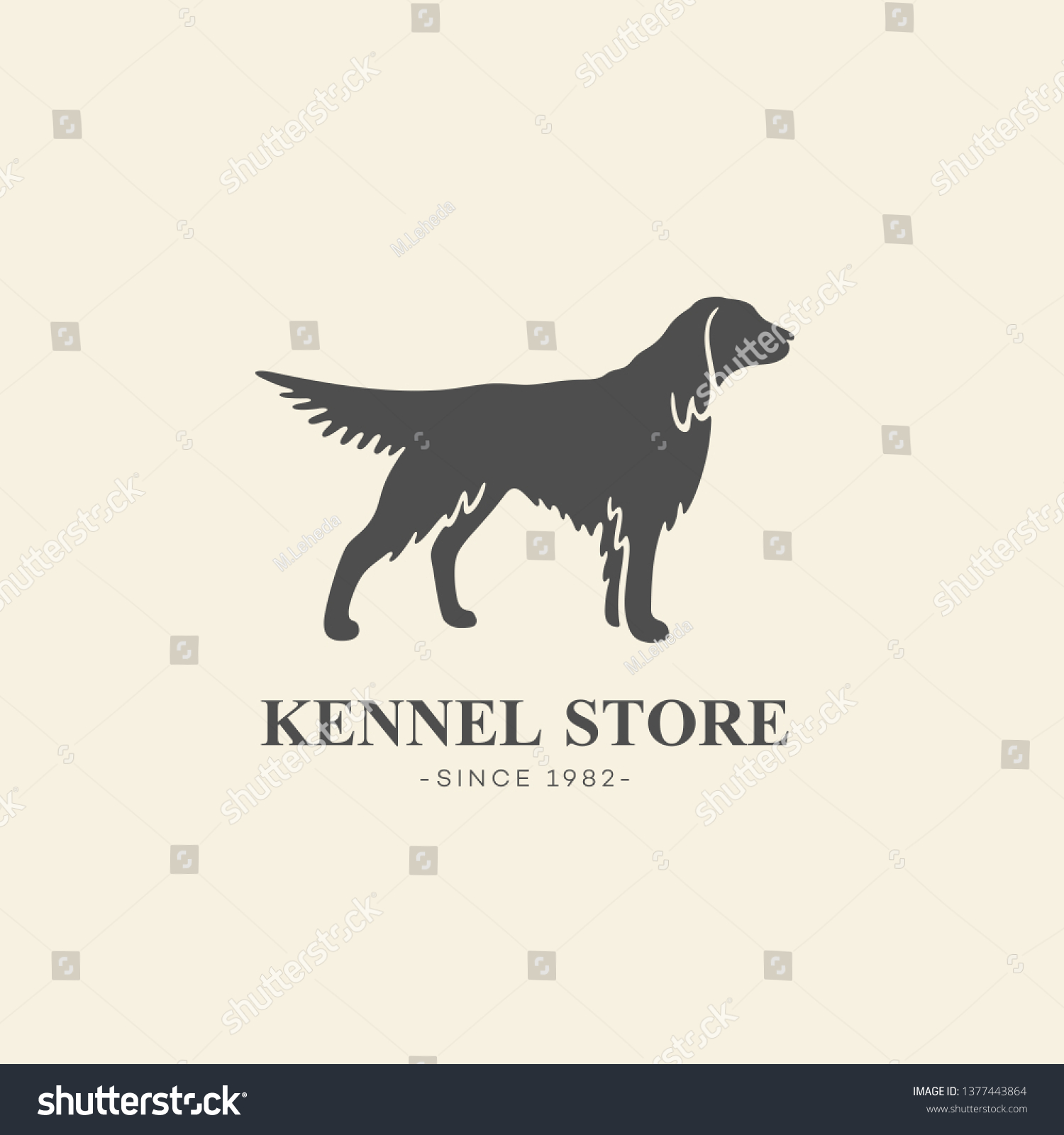 Simple Setter Dog Logo Design Template Stock Vector (Royalty Free ...