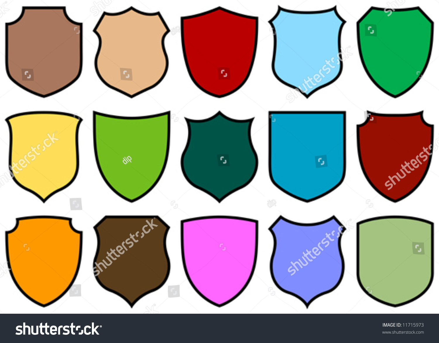 Simple Shield Design Set Various Shapes Stock Vector 11715973 ...