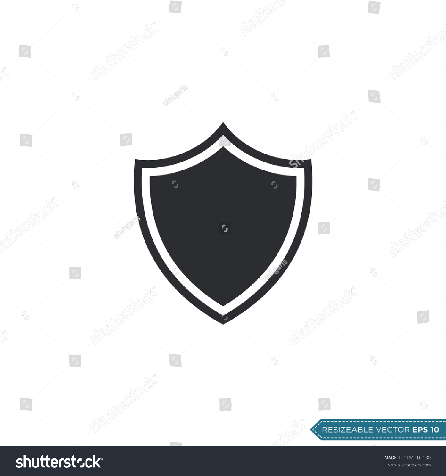 Simple Shield Icon Logo Template Stock Vector (Royalty Free) 1181109130
