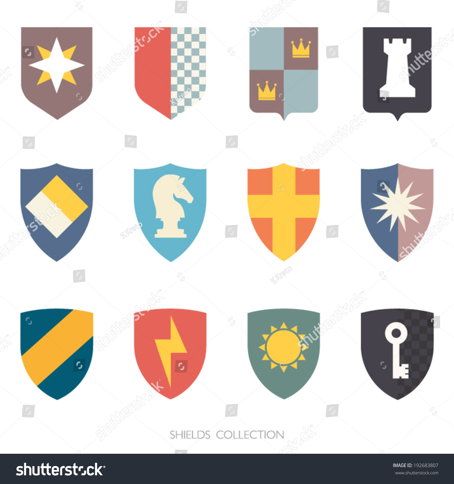Simple Shields Badges Design Logo Template Stock Vector (Royalty Free ...
