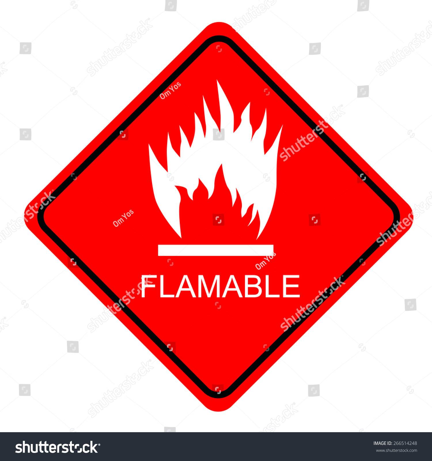 Simple Sign Flammable Stock Vector (Royalty Free) 266514248 | Shutterstock