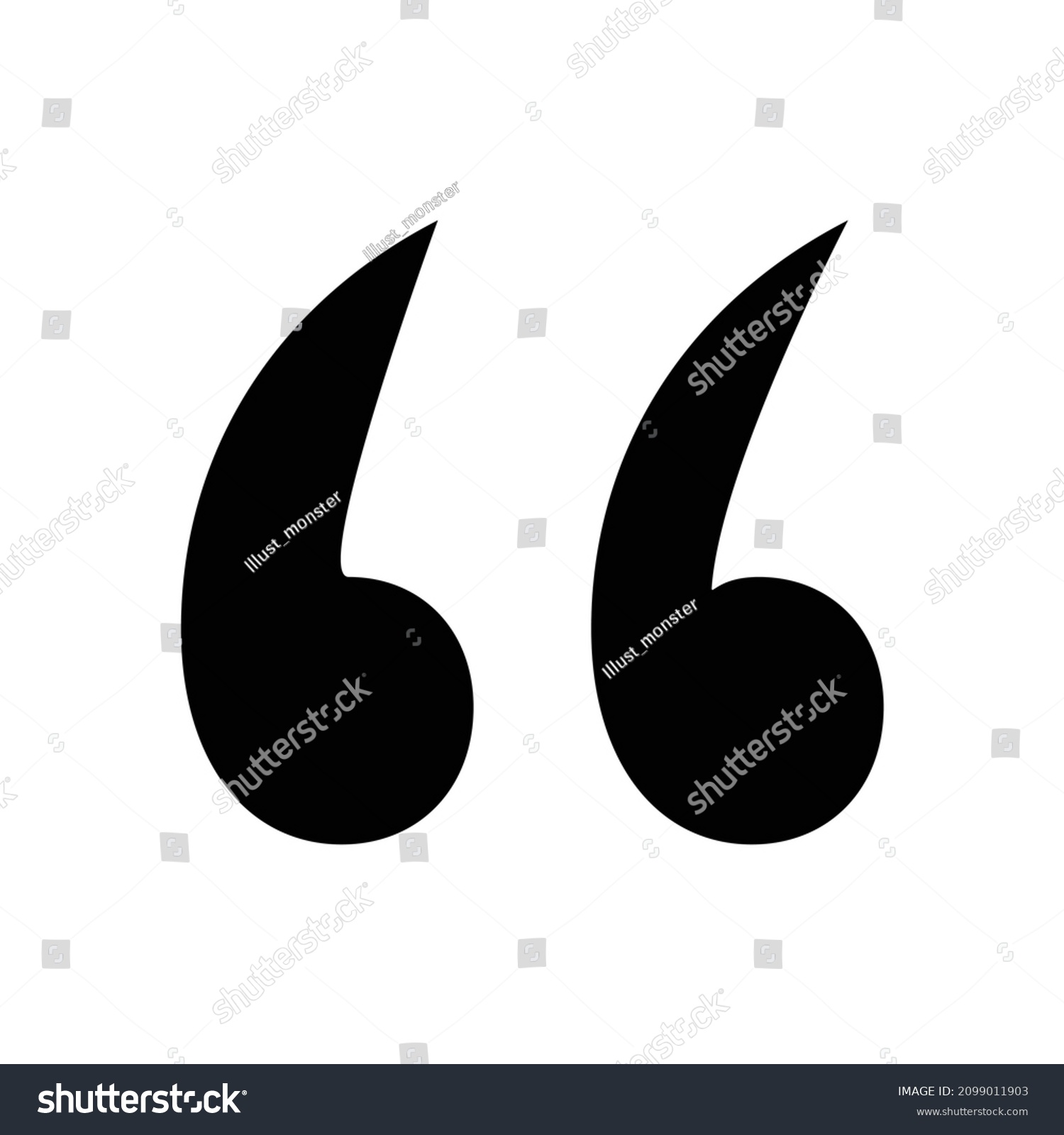 Simple Silhouette Icon Quotation Marks Vector Stock Vector (Royalty ...