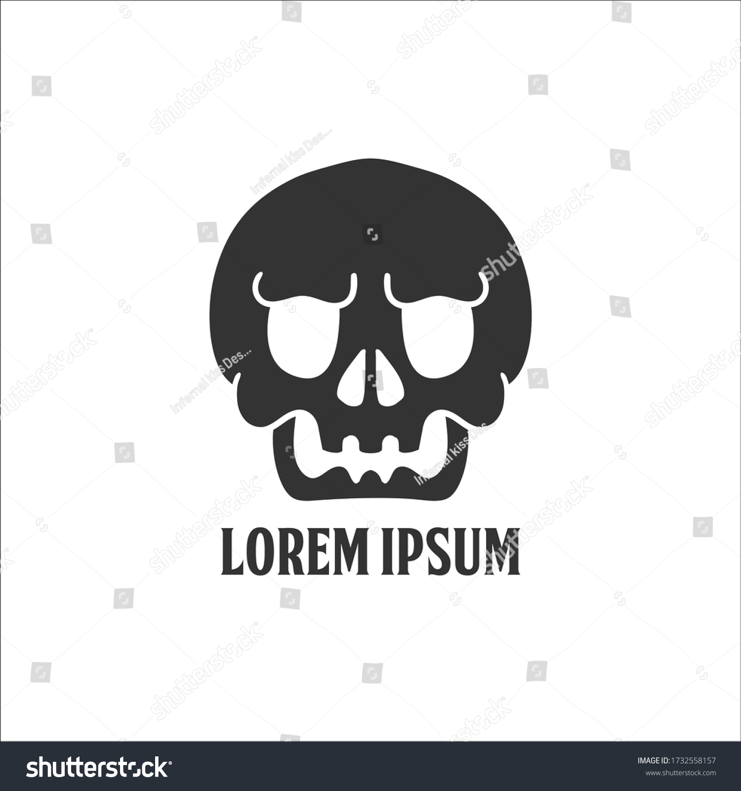 Simple Skull Cartoon Character Vector Stock Vector (Royalty Free ...